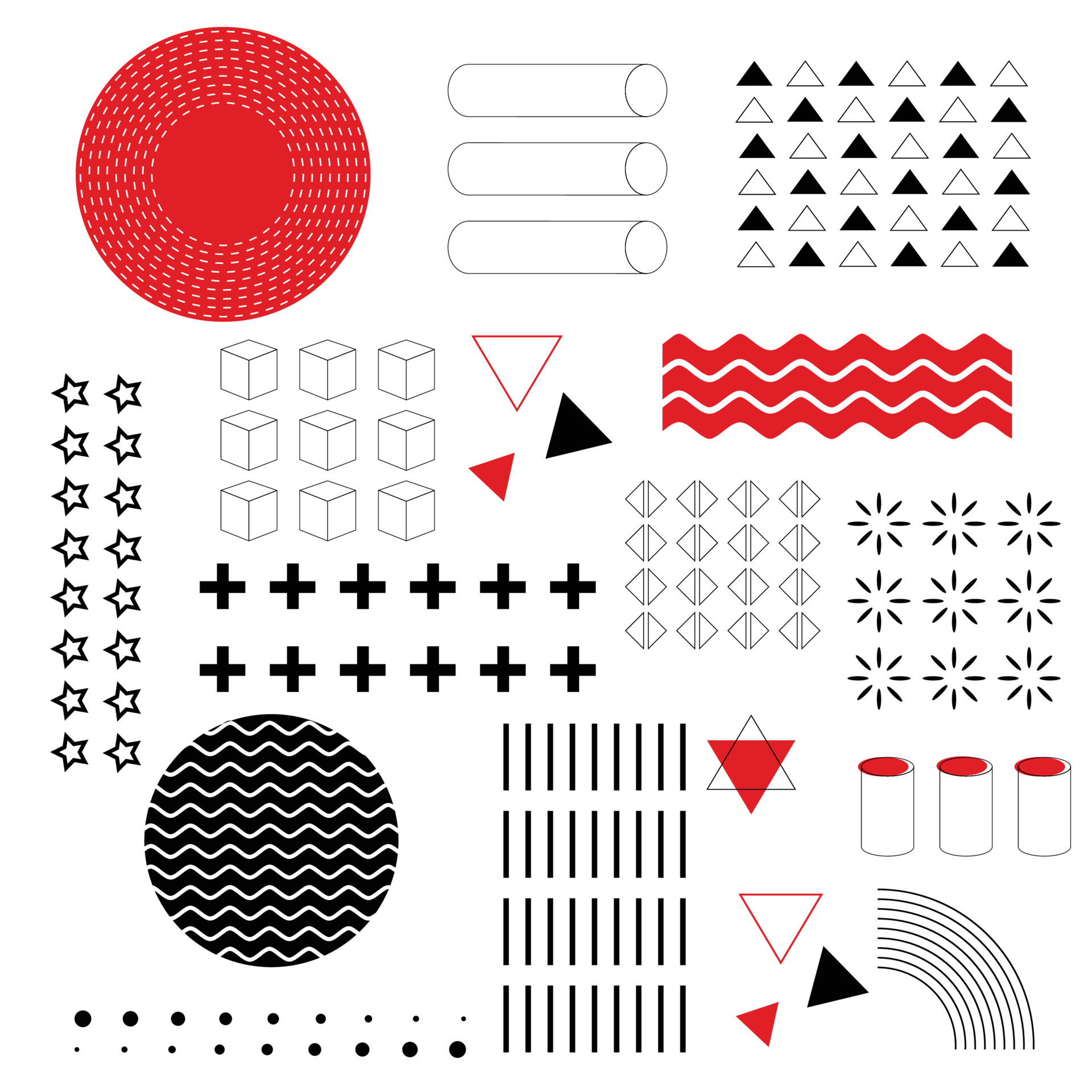 Set of vector geometric shapes. Abstract elements 7534038 Vector Art at ...