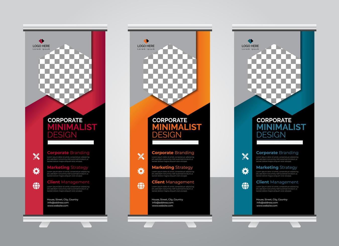 Professional Modern corporate colorful roll up standee banner design ... Professional Modern corporate colorful roll up standee banner design ...