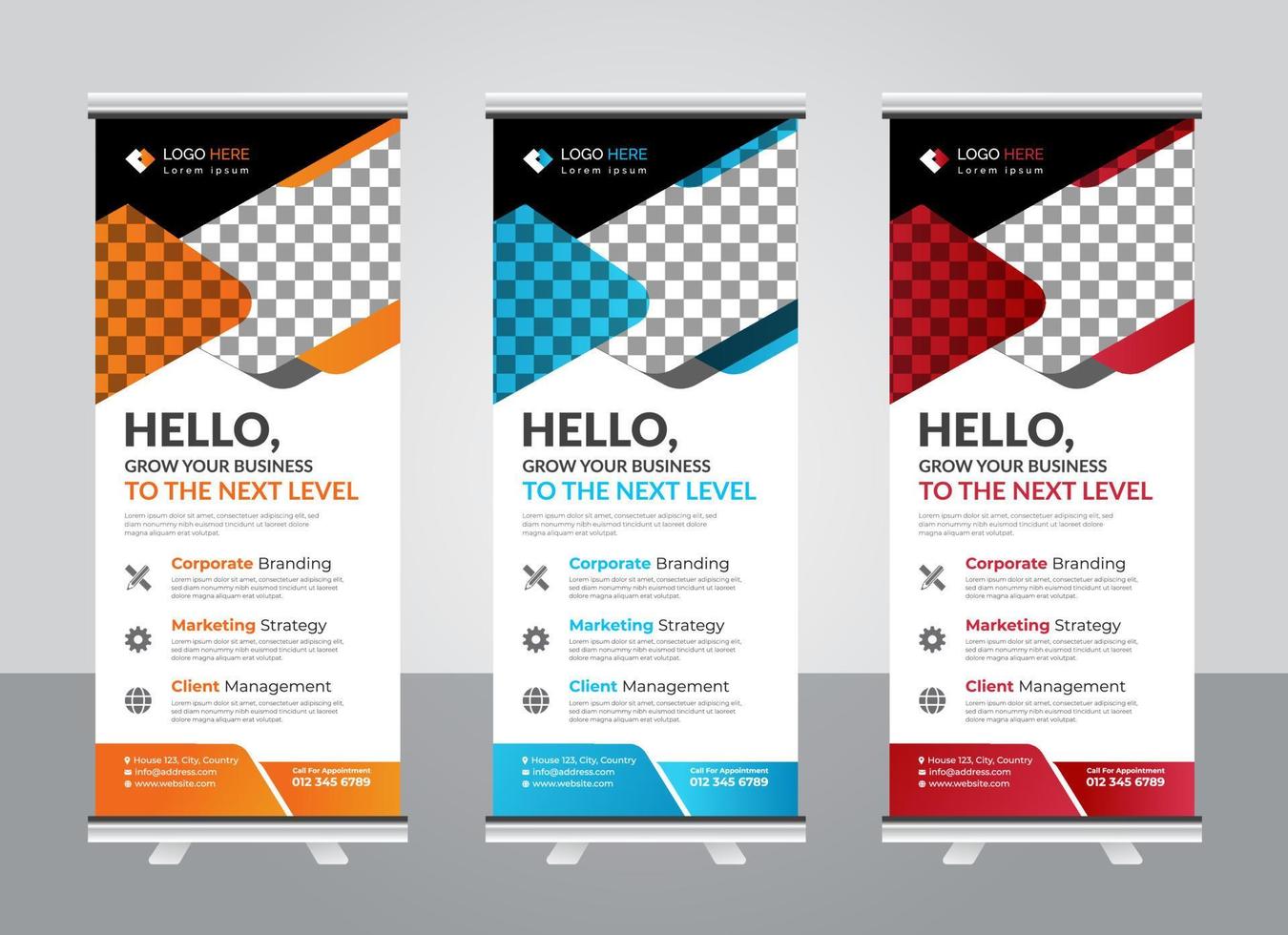 Professional Modern corporate colorful roll up standee banner design ... Professional Modern corporate colorful roll up standee banner design ...