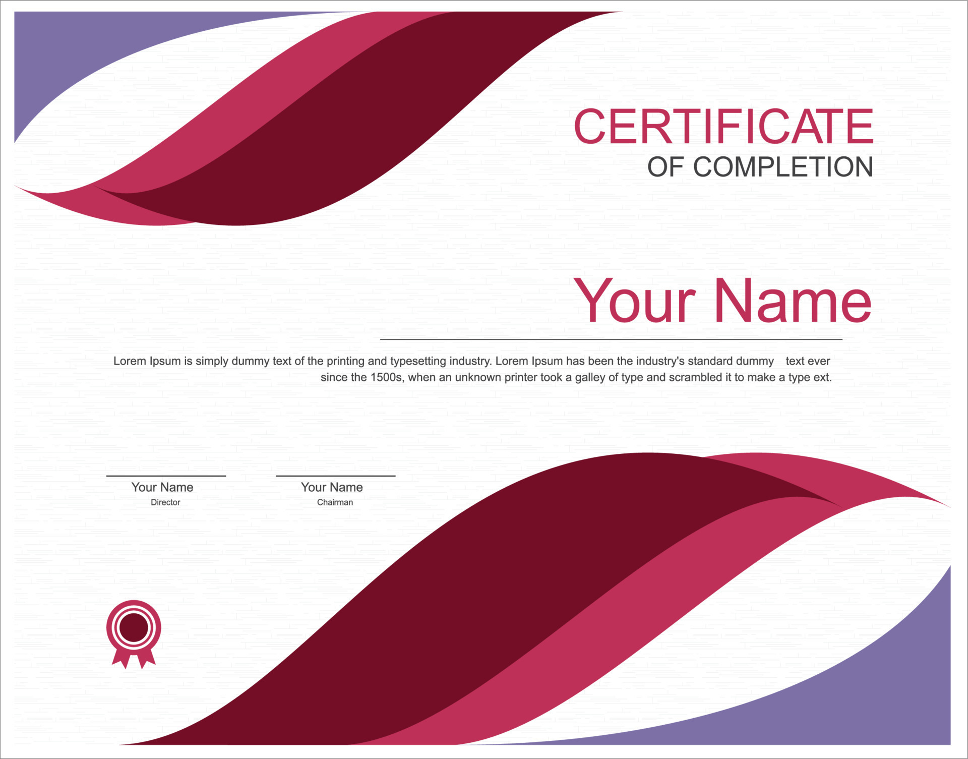 Simple Certificate Template With Red Circular Line 7536205 Vector Art
