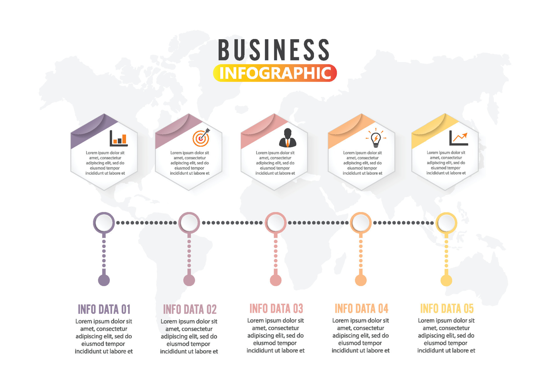 Business data visualization. Process chart. Abstract elements of graph ...
