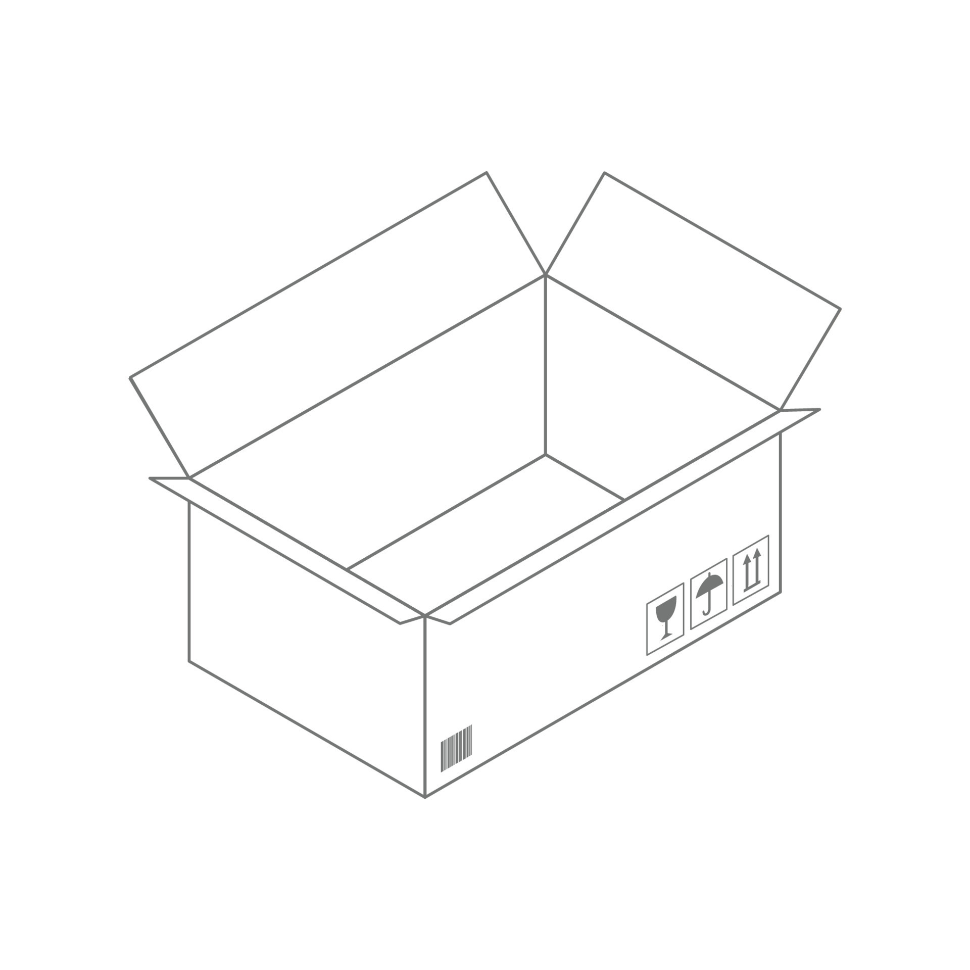 Black outline vector box on white background. Empty cardboard box ... Black outline vector box on white background. Empty cardboard box ...