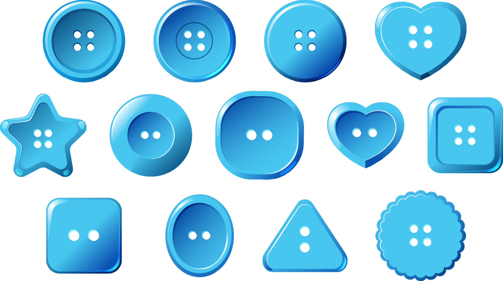 Set of button in different shapes 7546055 Vector Art at Vecteezy