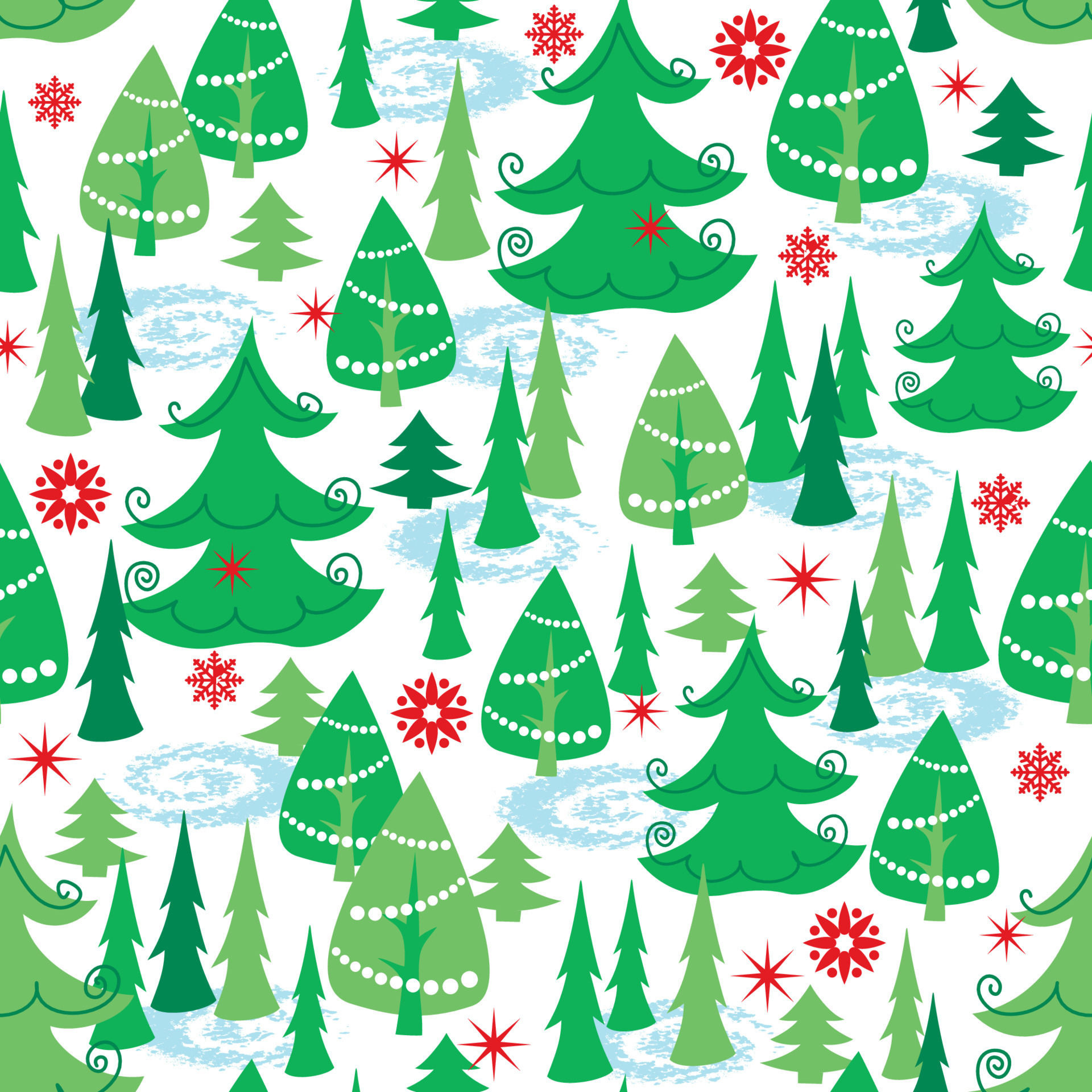 Mixed Trees Seamless Repeat Pattern 7556122 Vector Art at Vecteezy