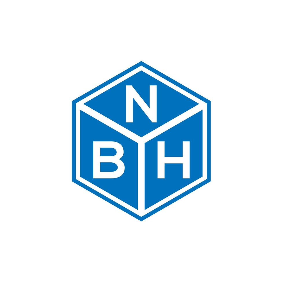 diseño de logotipo de letra nbh sobre fondo negro. concepto de logotipo de letra de iniciales ...