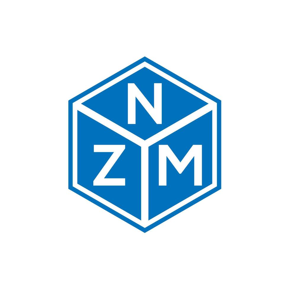 diseño de logotipo de letra nzm sobre fondo negro. concepto de logotipo de letra de iniciales ...