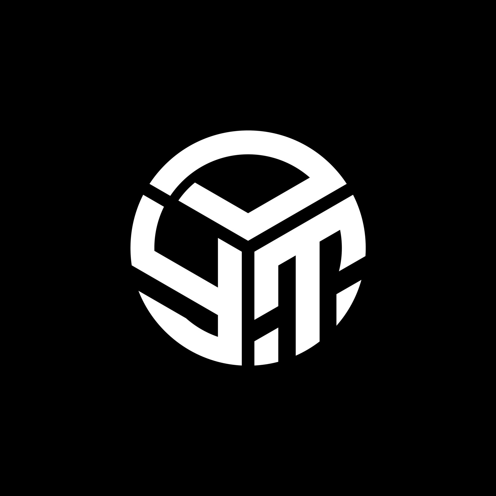 Dyt Letter Logo Design On Black Background Dyt Creative Initials