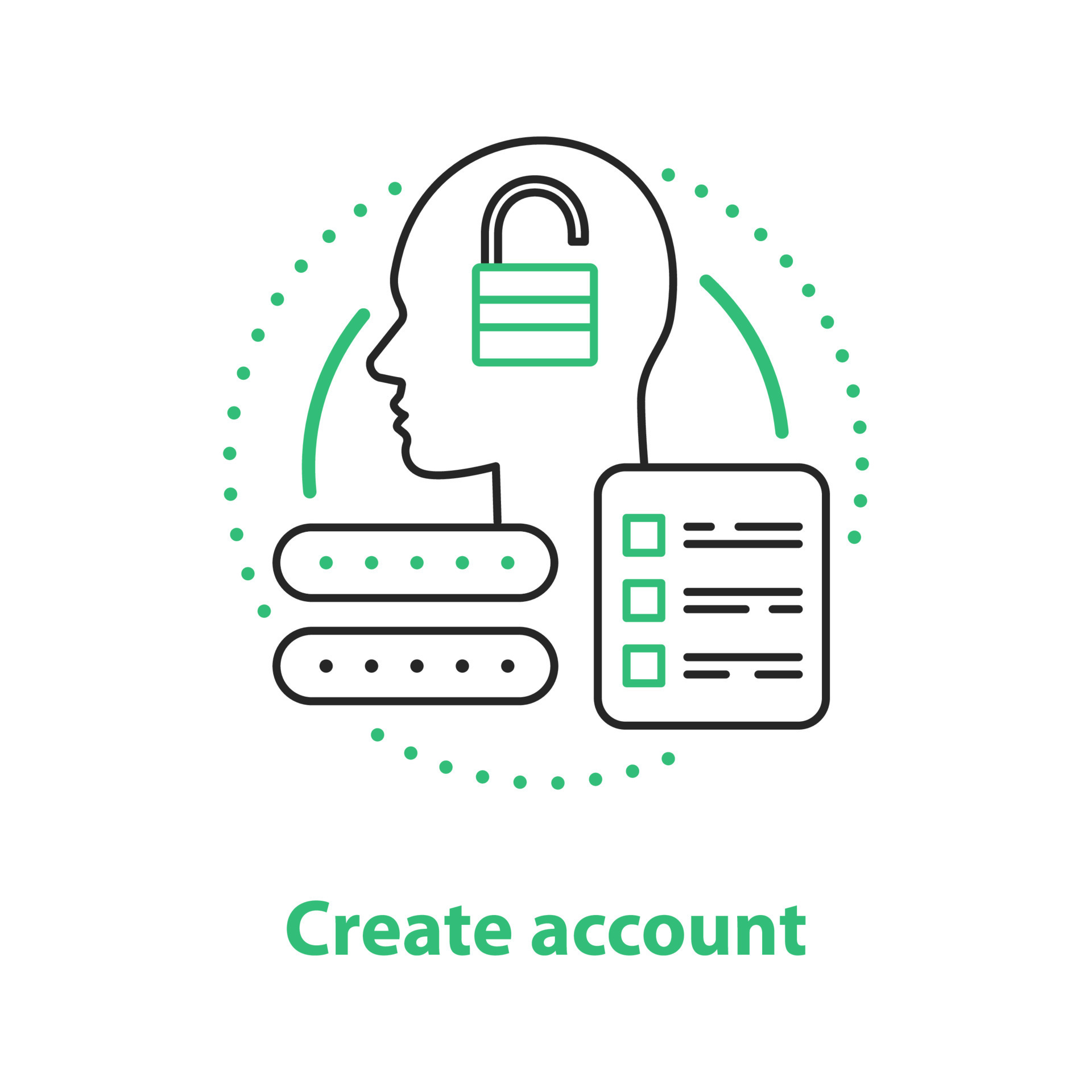 icono de concepto de creación de cuenta. nueva idea de registro de ...