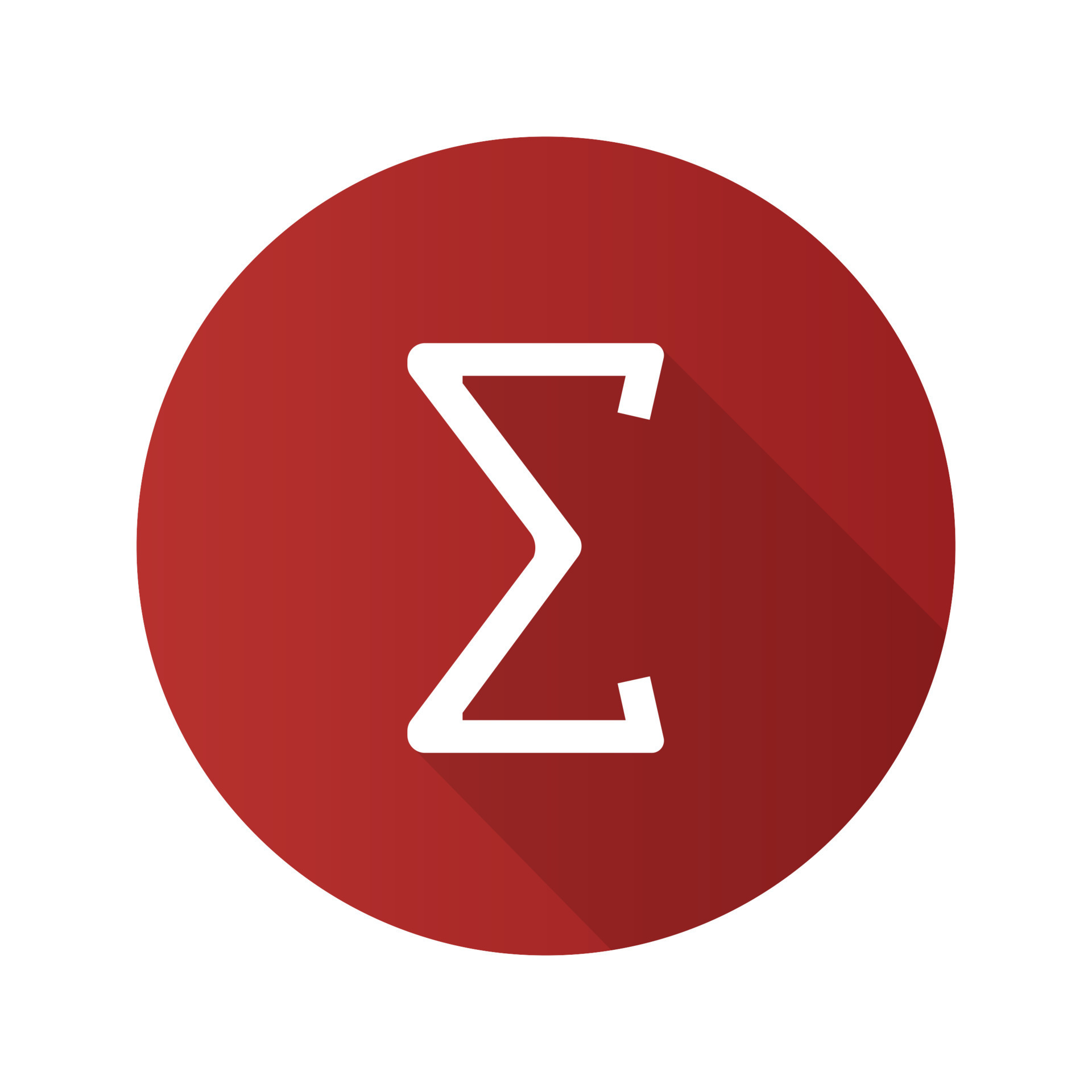 Summation Flat Design Long Shadow Glyph Icon Sum Or Total Math Symbol Vector Silhouette