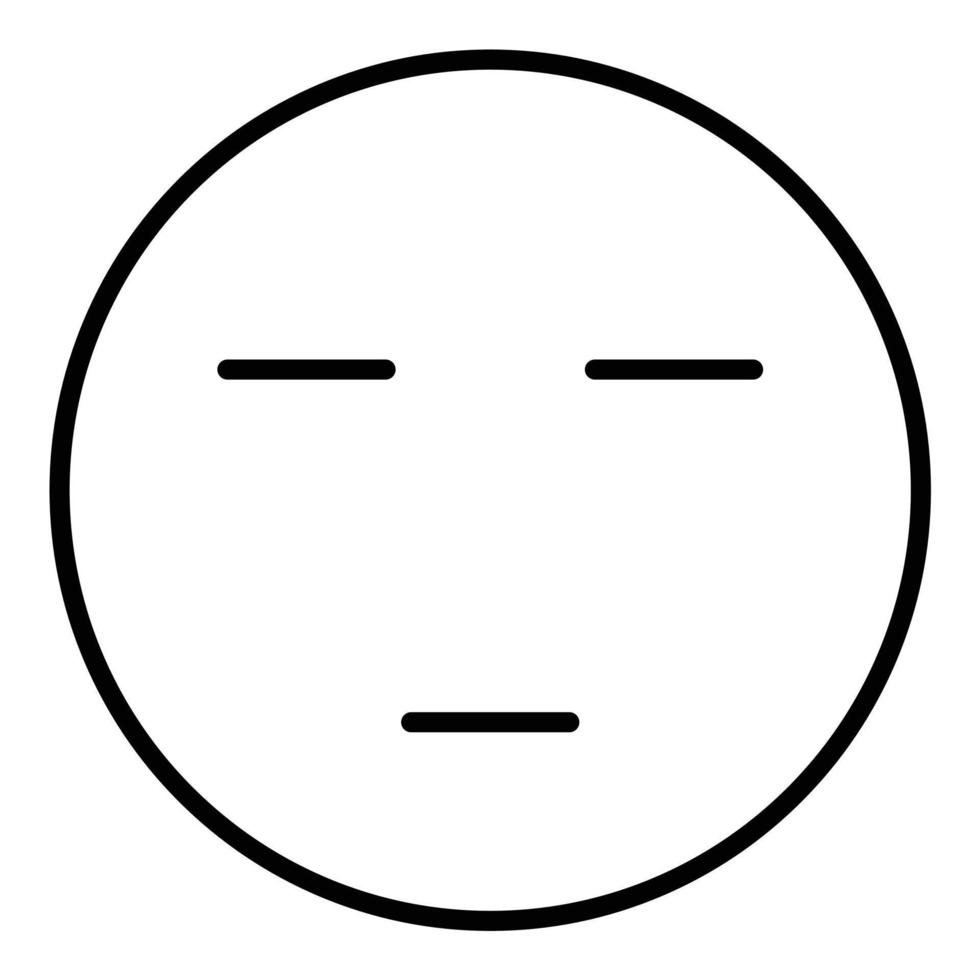 Expressionless Face Line Icon 7570825 Vector Art at Vecteezy