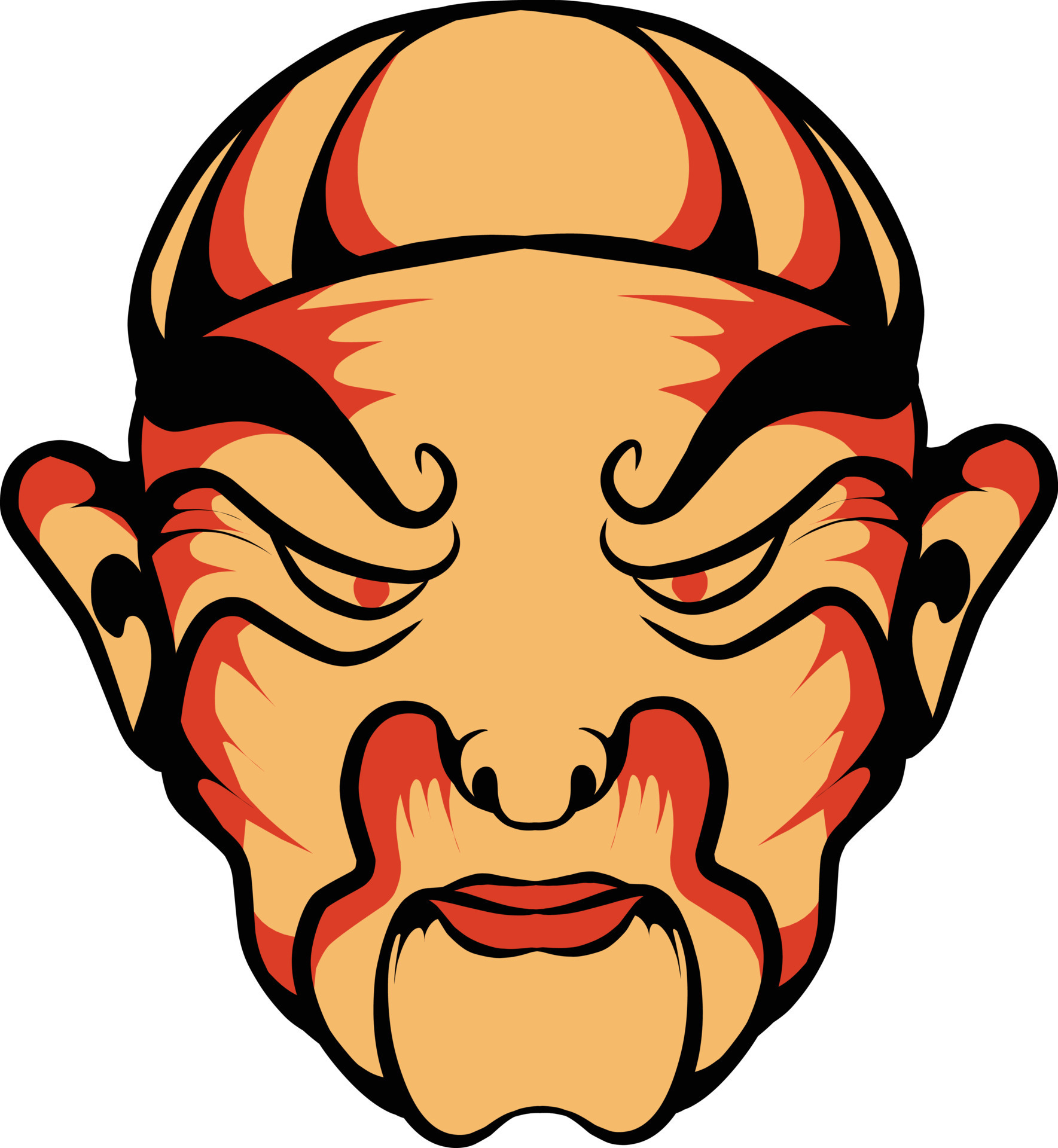Vector Japanese Kabuki Masks That Are Good For Use For Large Events And vector-japanese-kabuki-masks-that-are-good-for-use-for-large-events-and