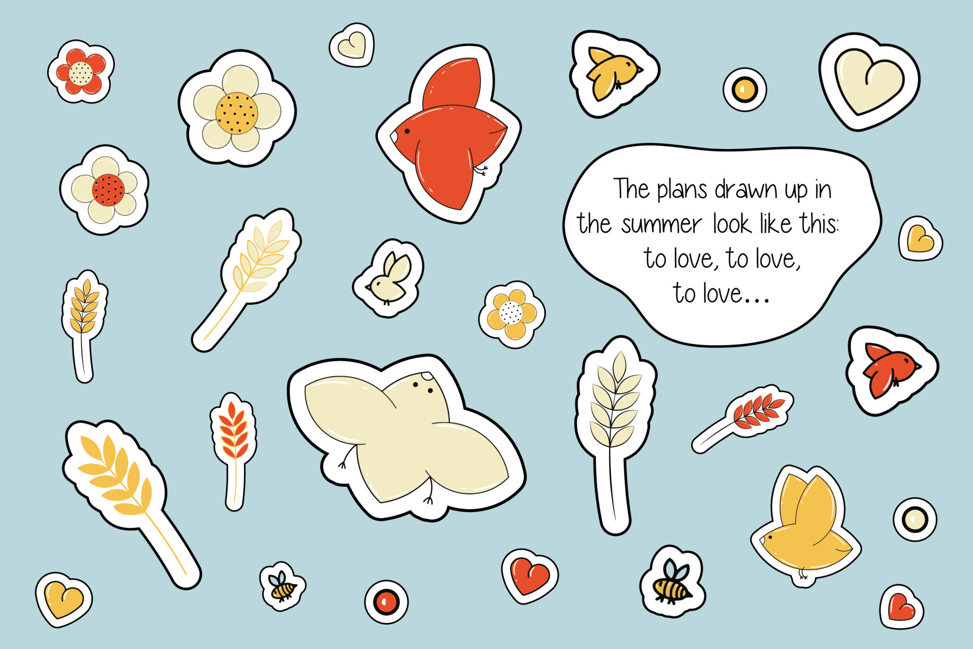 A Set Of Stickers And Various Additional Elements 7581710 Vector Art At