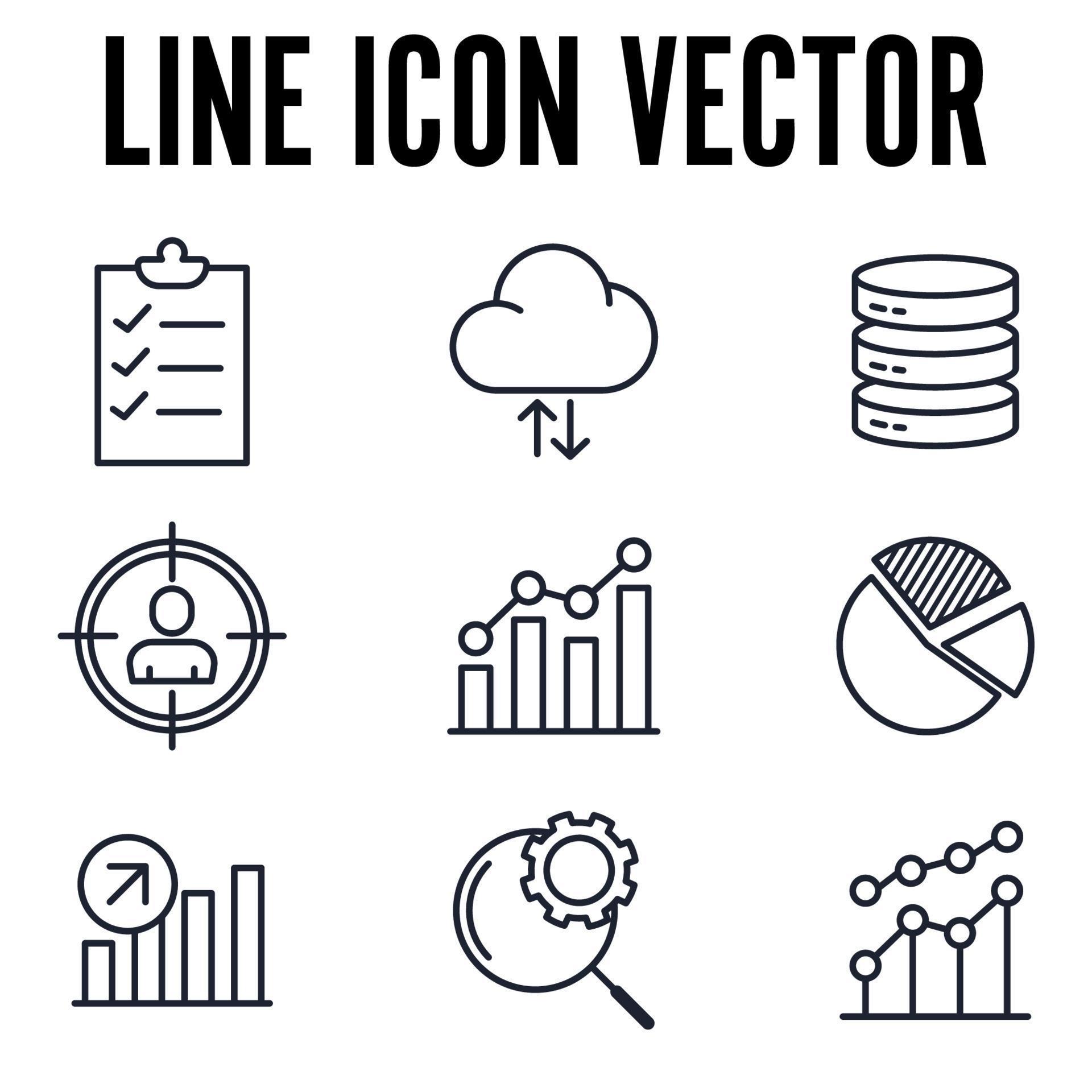 Data analysis set icon symbol template for graphic and web design ...