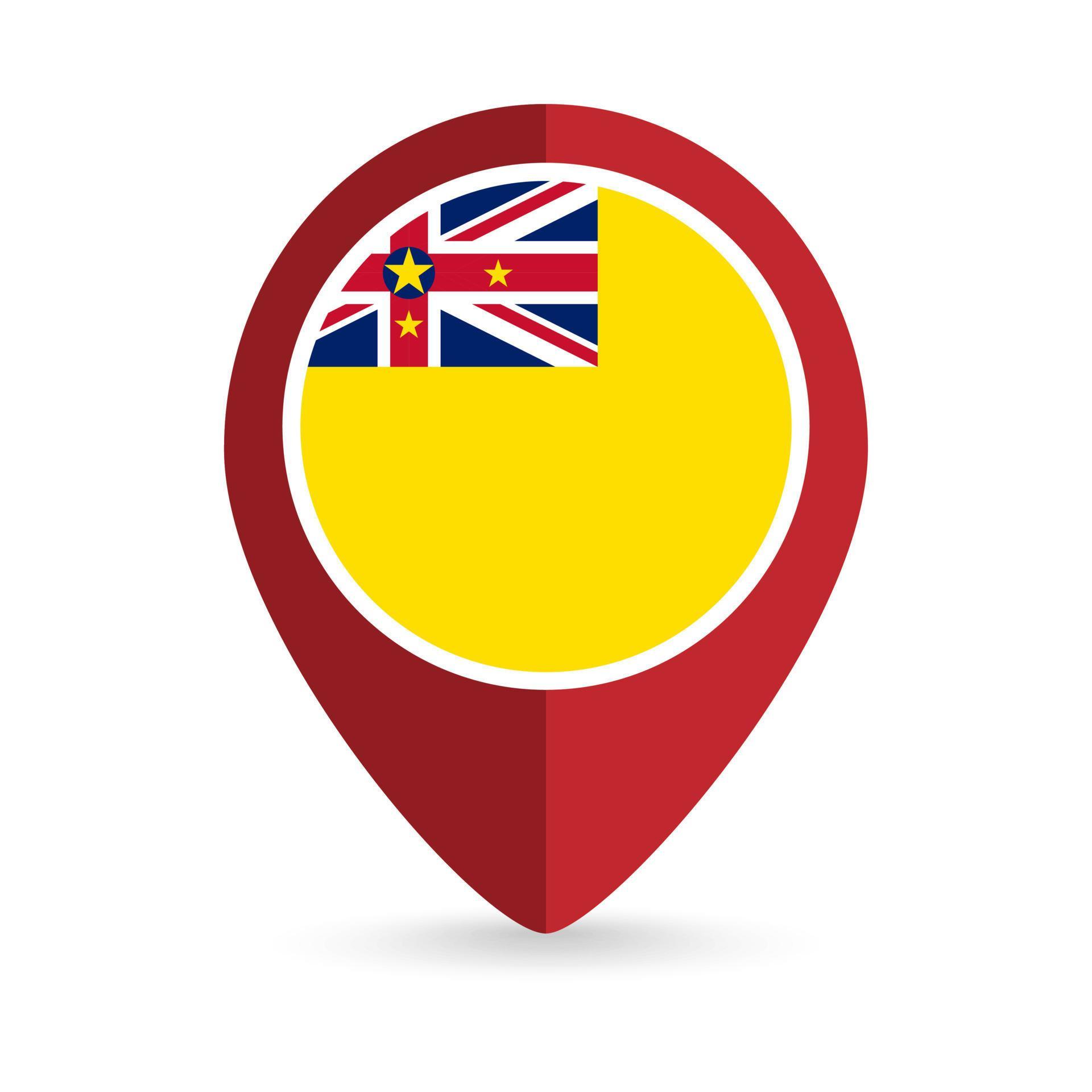 Map pointer with country Niue. Niue flag. Vector illustration. 7583593 Vector Art at Vecteezy