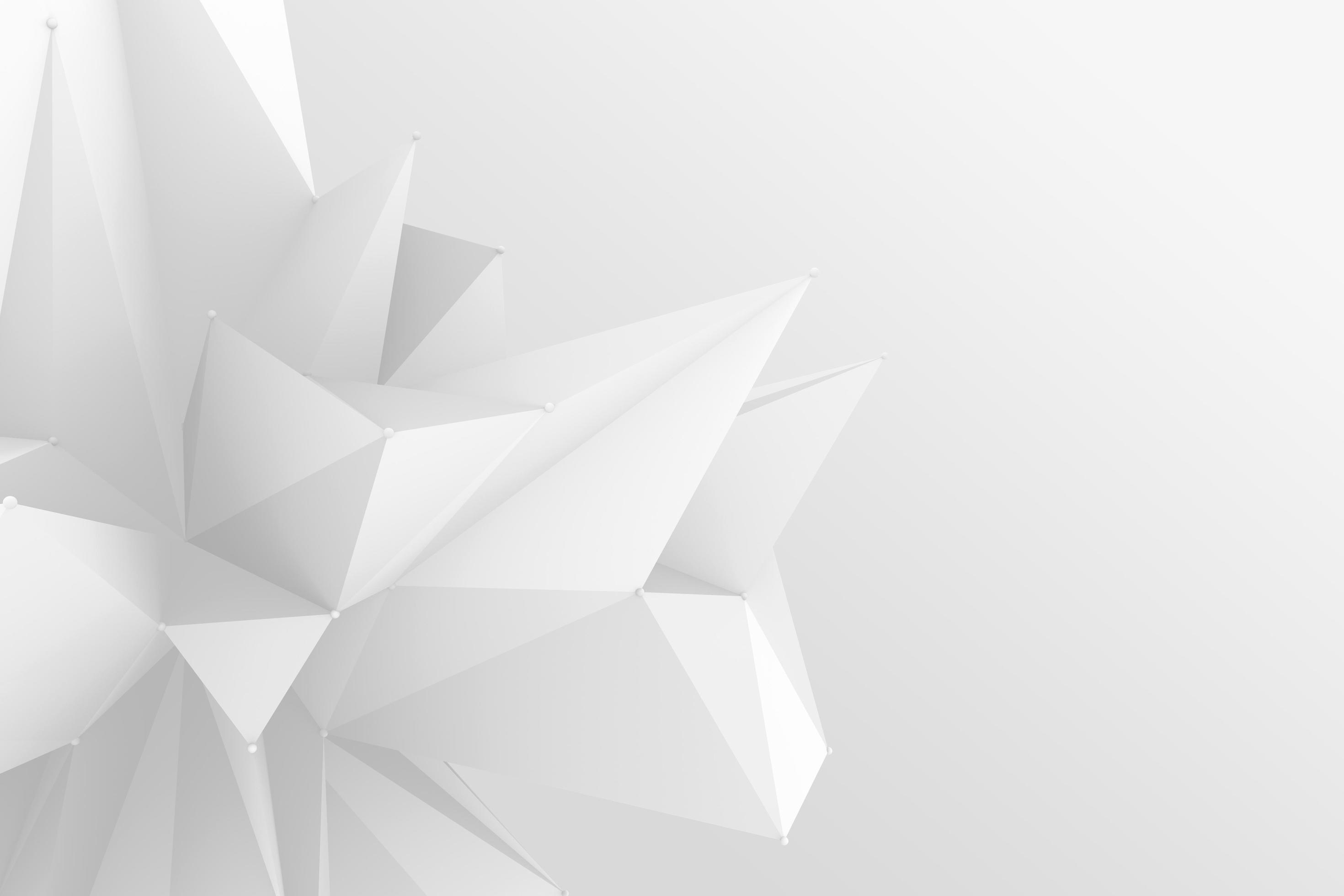 White sharp polygonal acute shape decorative background. Minimalist ...