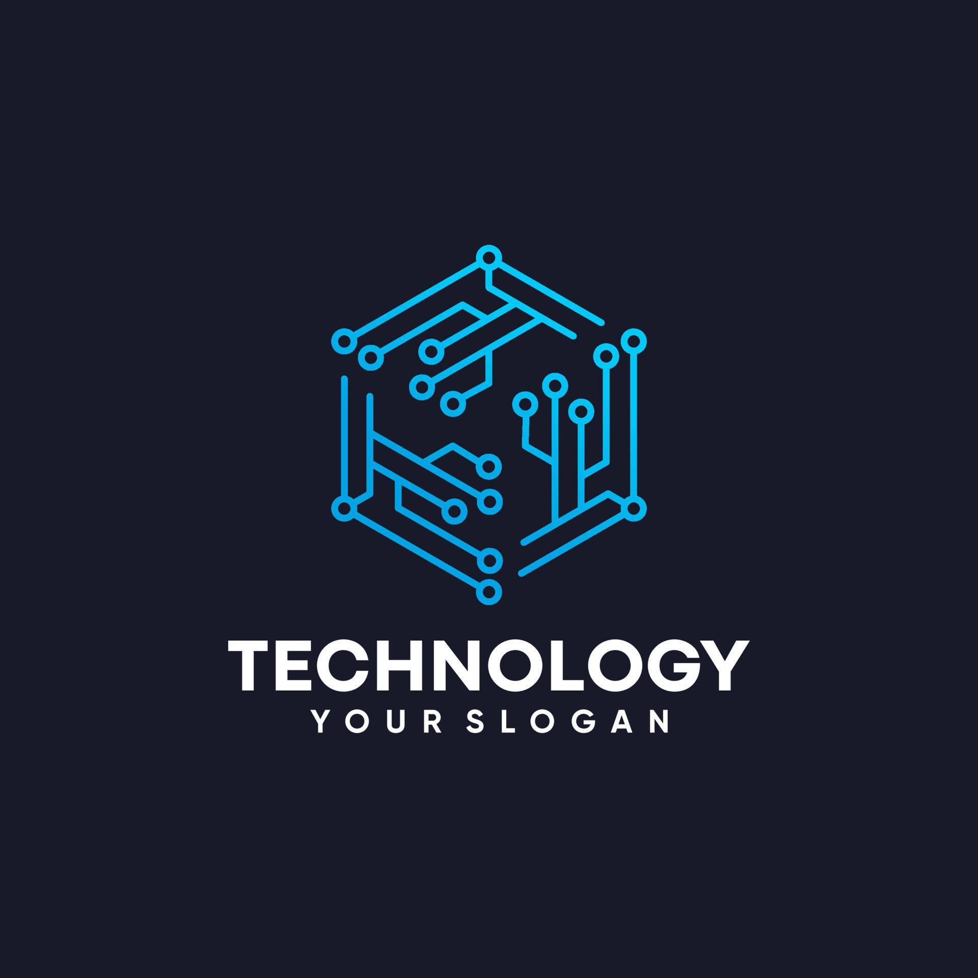 Modern Hexagon tech logo designs concept vector, Hexa Technology logo ...