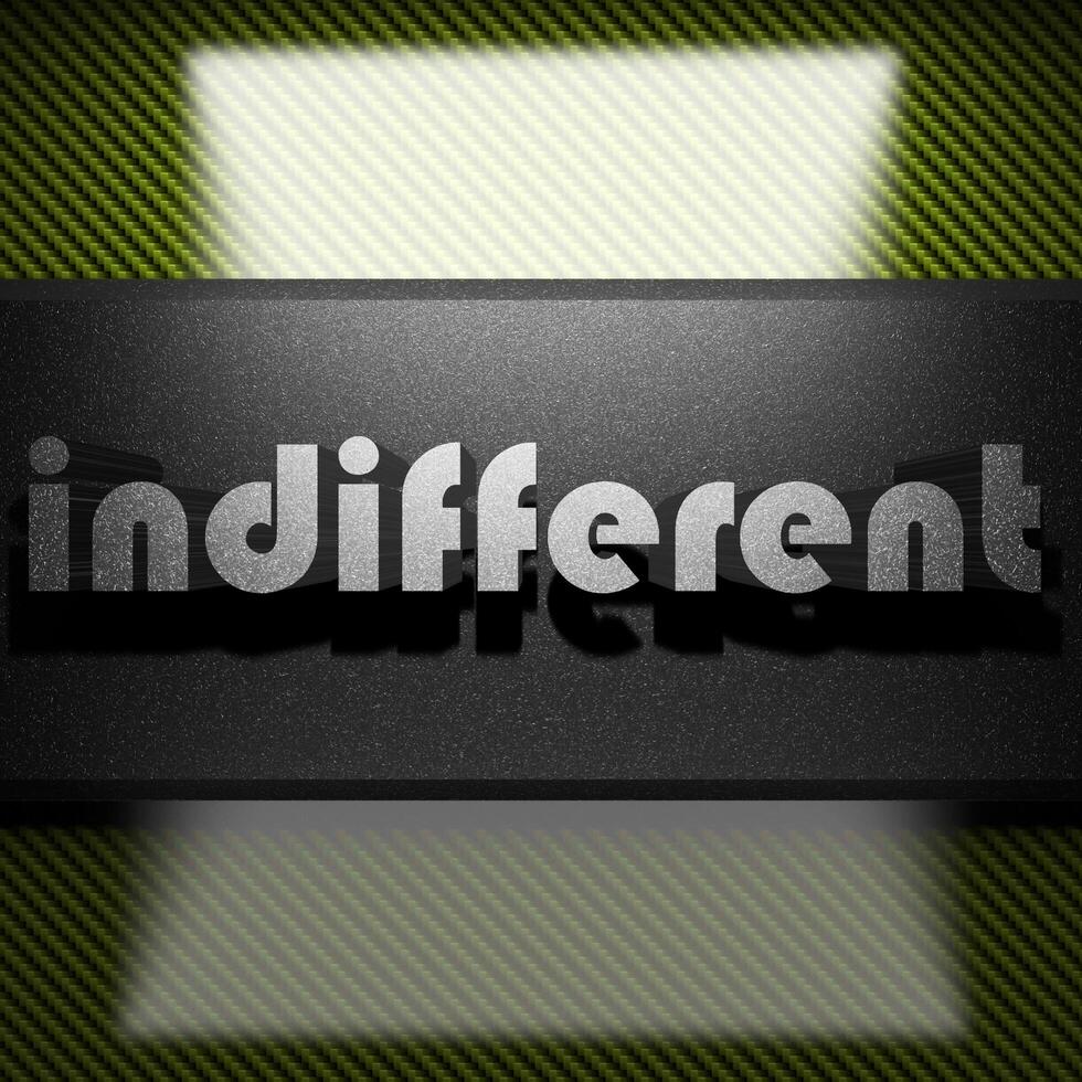 indifferent word of iron on carbon 7614168 Stock Photo at Vecteezy