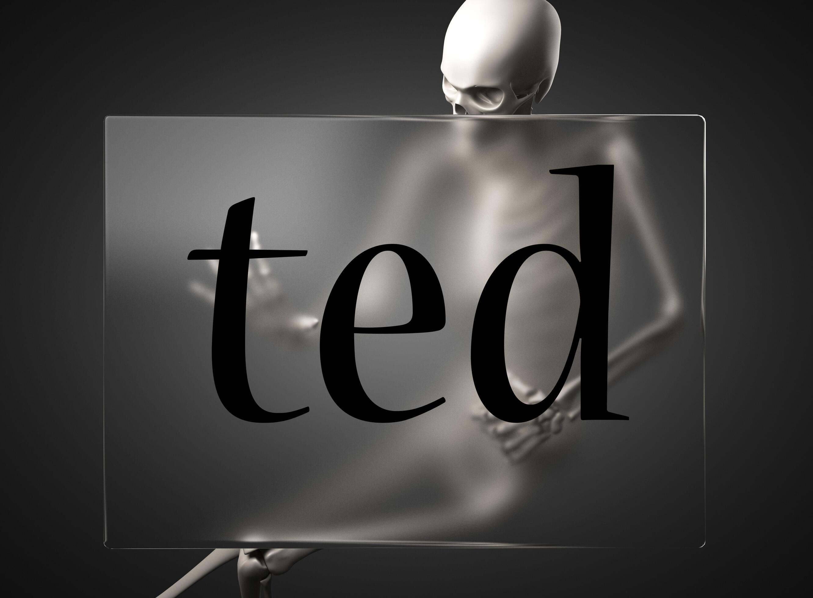 ted word on glass and skeleton 7615242 Stock Photo at Vecteezy