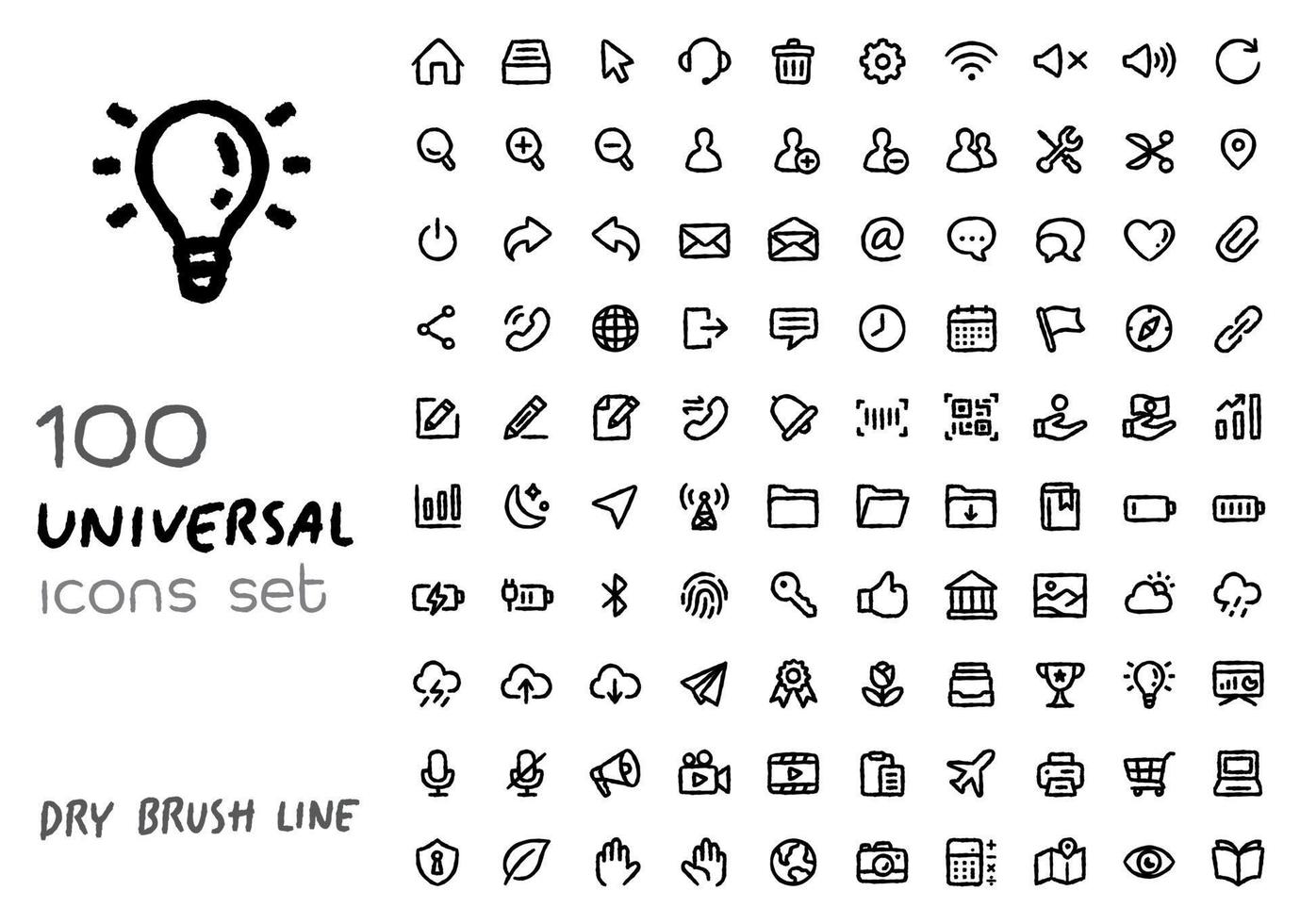 set of universal icons for web application, user interface and mobile ...