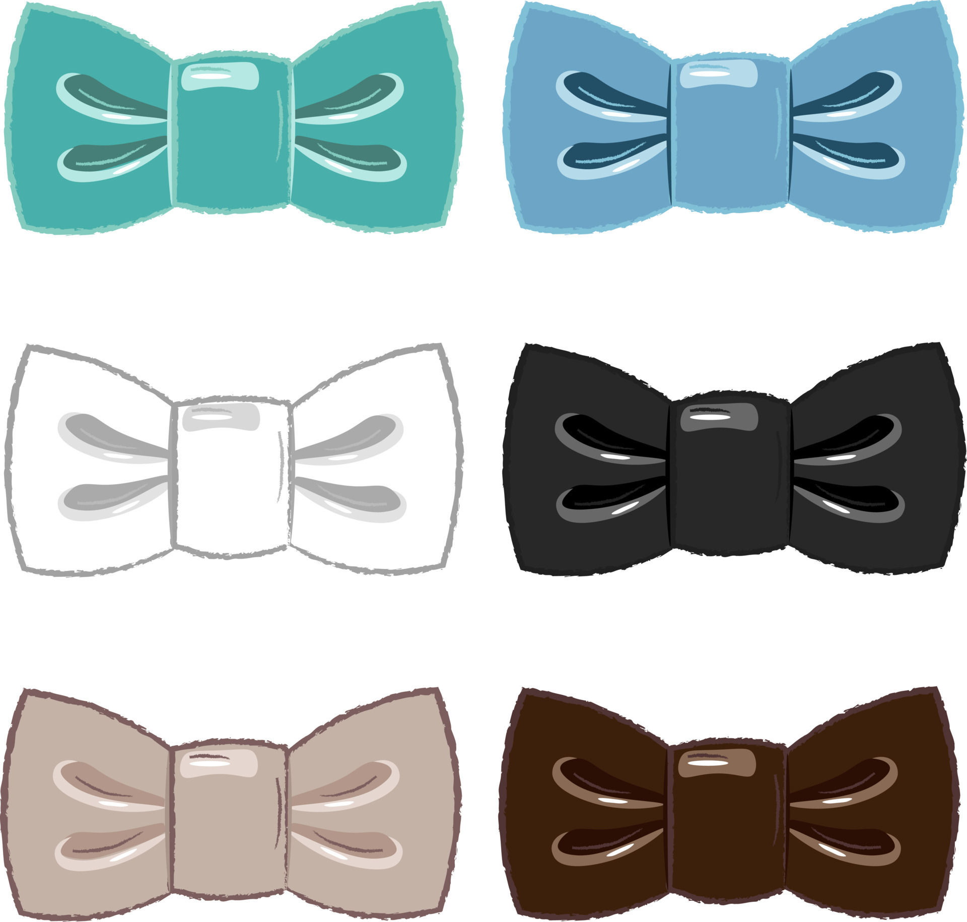 set of bow ties 7621429 Vector Art at Vecteezy