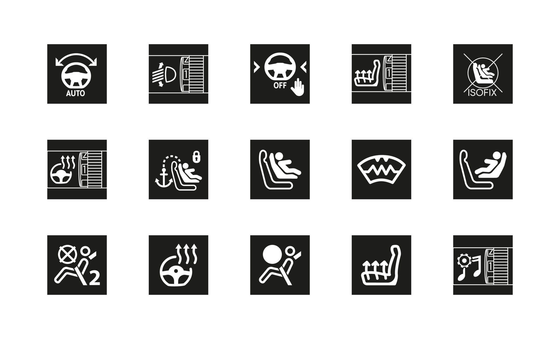 Set Of 15 Car Interior Tech Icons Car Signs Such As Automatic Steering set-of-15-car-interior-tech-icons-car-signs-such-as-automatic-steering