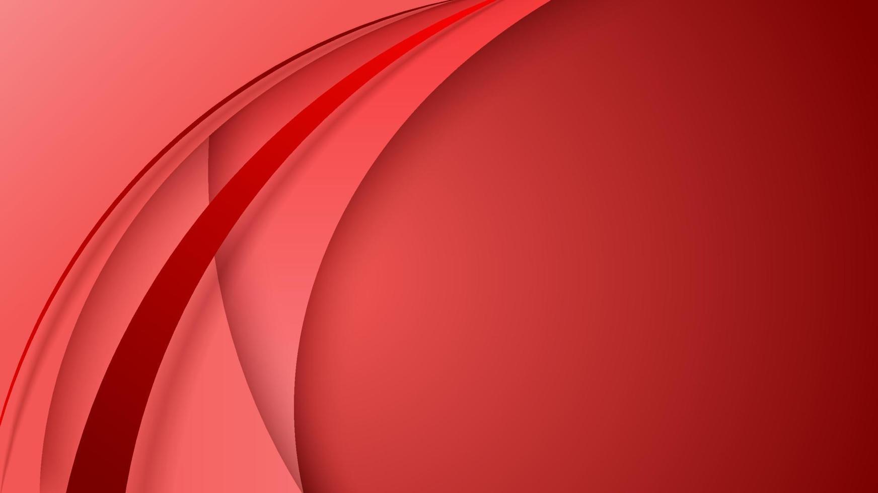 Banner Design Template Abstract Curved Shapes Overlapping Layer Red