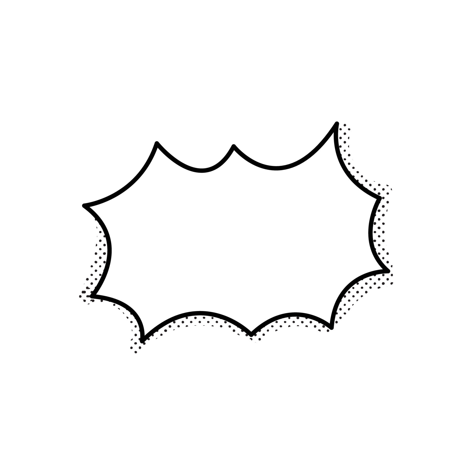 speech bubble frame for comic text isolated white background. Empty outline bubble for speech ...