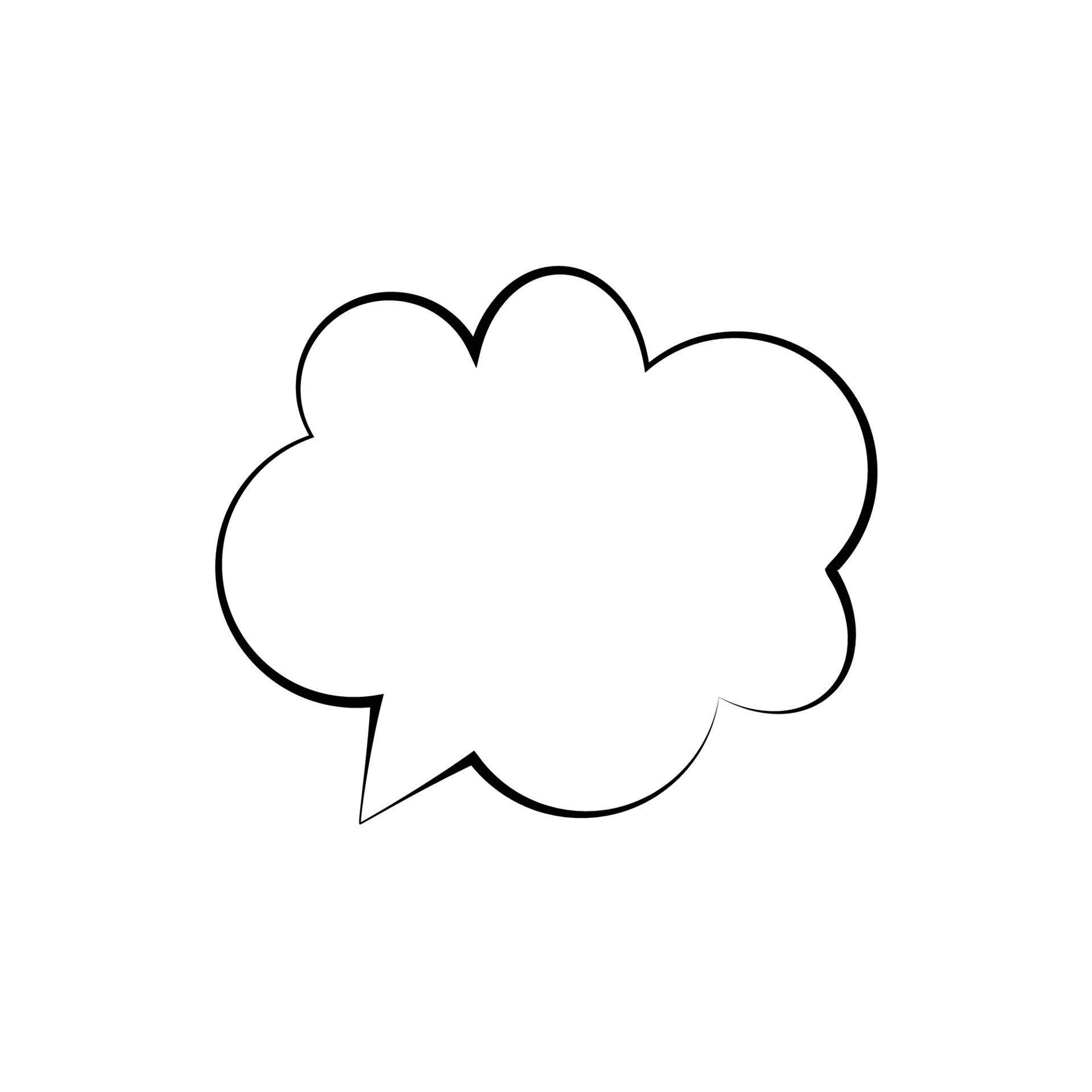 speech bubble frame for comic text isolated white background. Empty outline bubble for speech ...