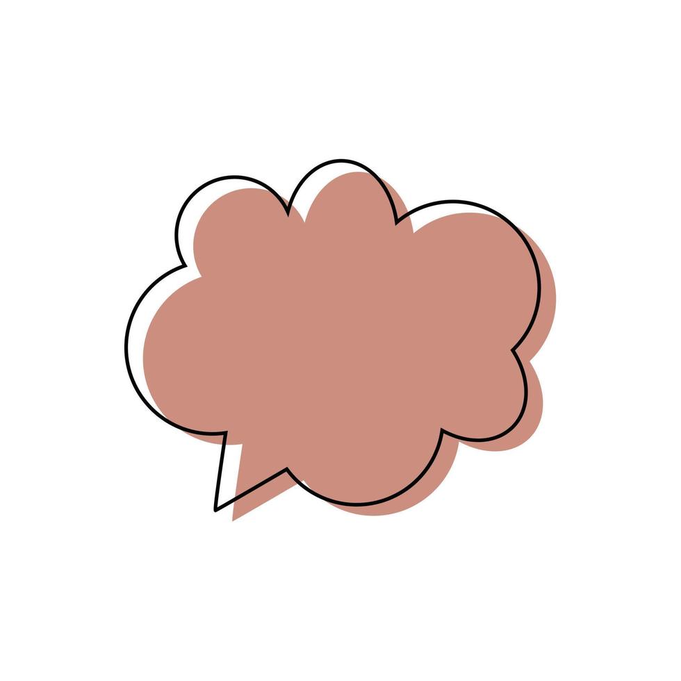 Modern speech bubble frame for comic text isolated white background. Empty outline bubble for ...