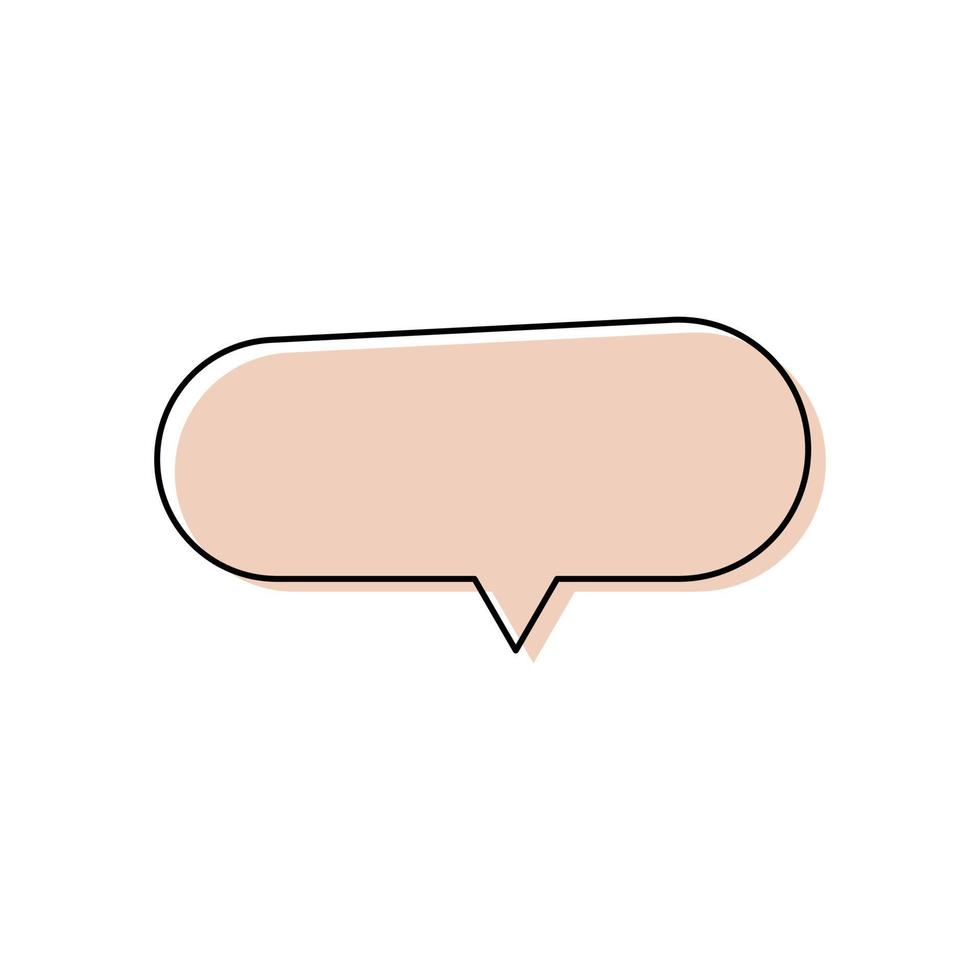 Modern speech bubble frame for comic text isolated white background. Empty outline bubble for ...