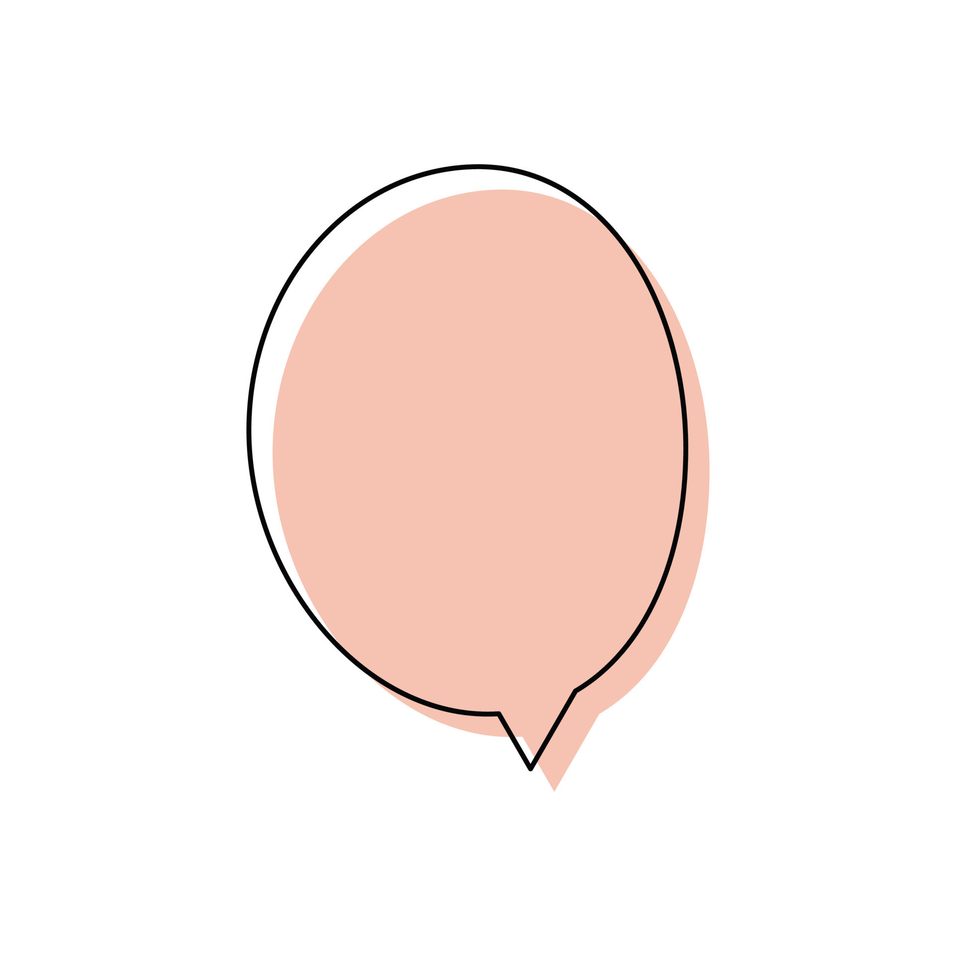 Modern speech bubble frame for comic text isolated white background. Empty outline bubble for ...