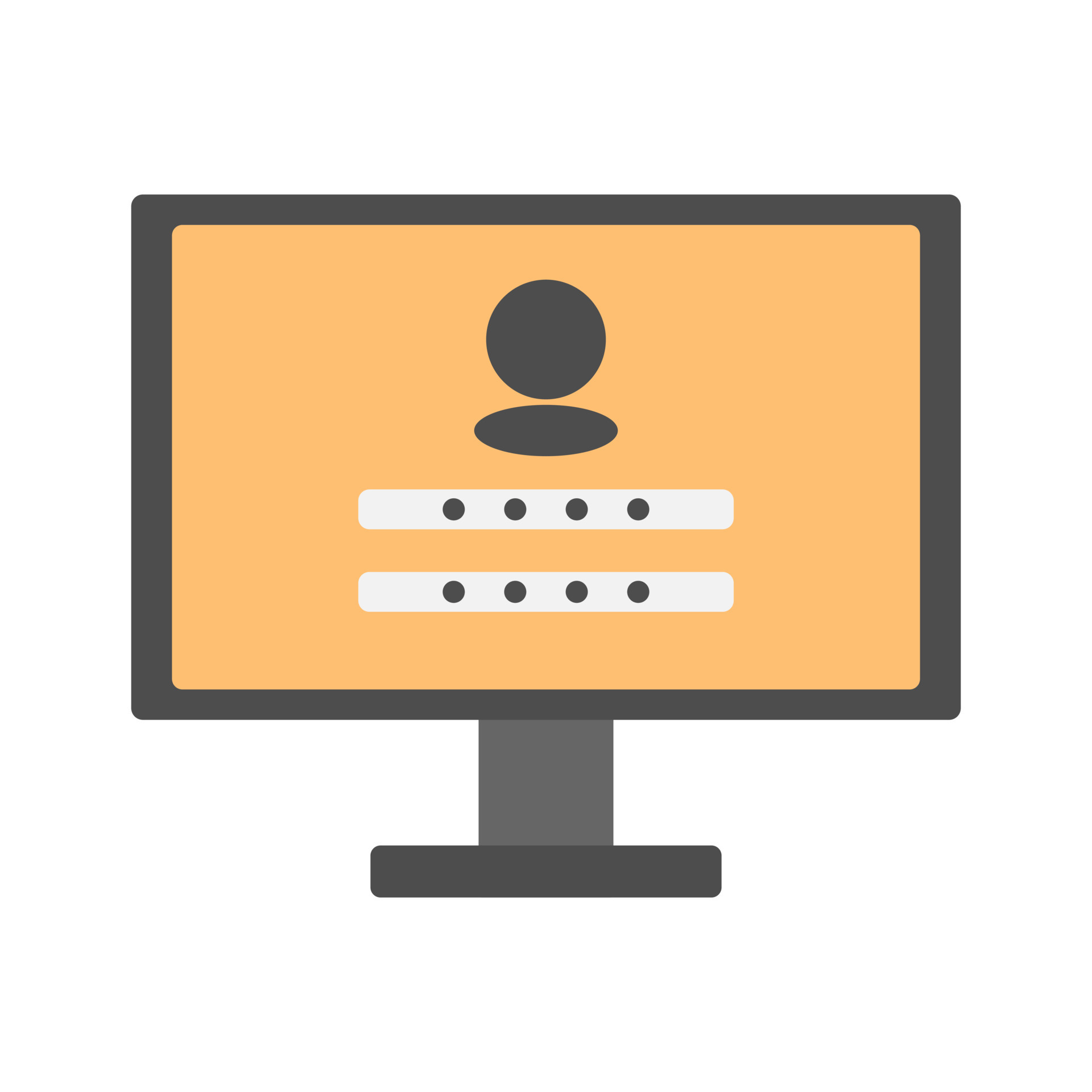 Computer screen and user login page in minimal cartoon style 7626017 ...