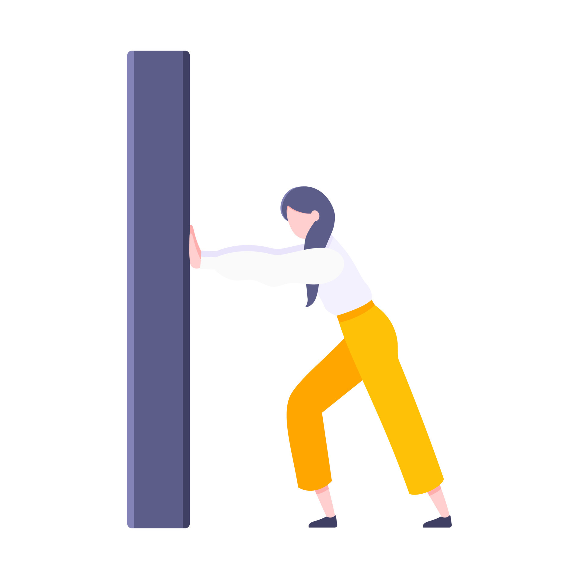 Adult Young Woman Pushing The Wall 7627482 Vector Art At Vecteezy