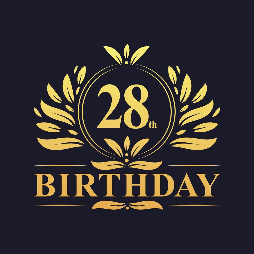 Luxury 28th Birthday Logo, 28 years celebration. 7629627 Vector Art at ...