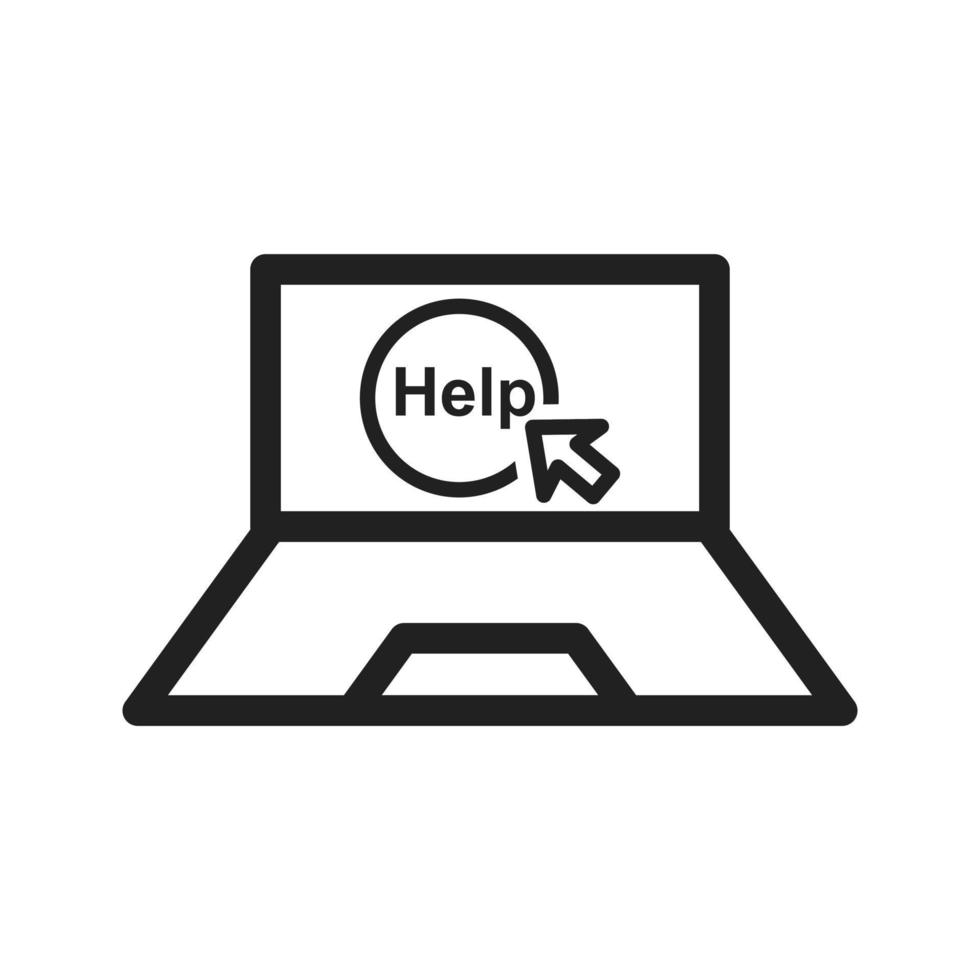 Help on Laptop Line Icon 7629768 Vector Art at Vecteezy
