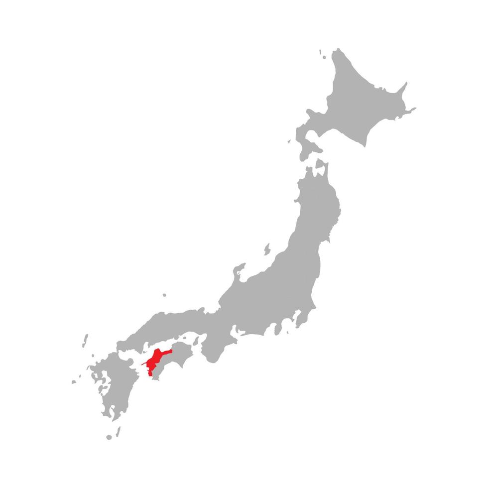 Ehime Prefecture Highlighted On The Map Of Japan On White Background 7629868 Vector Art At Vecteezy