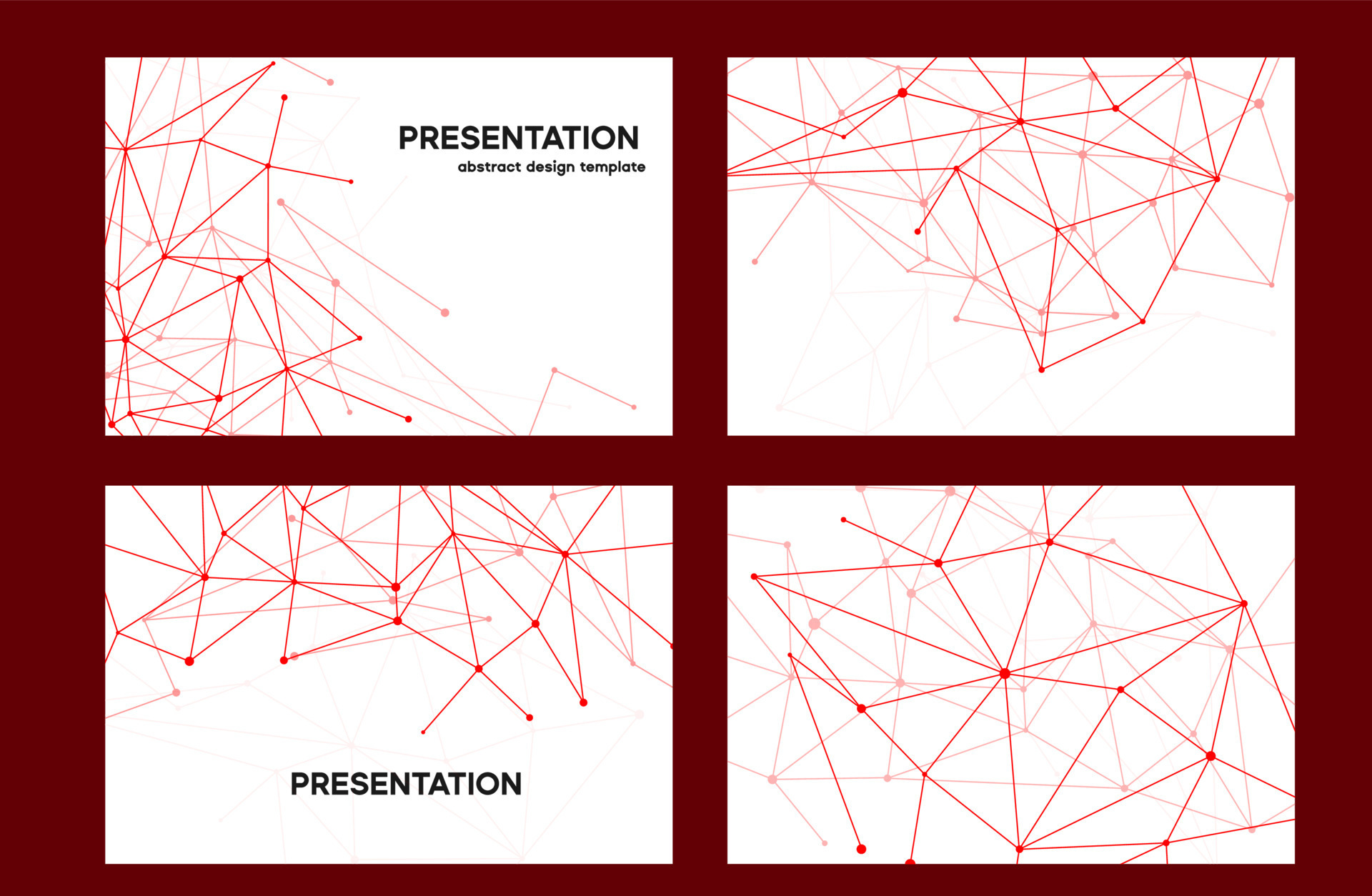 Red Plexus Line Abstract Backgrounds Bright Technology Presentation With Slides 7632350 Vector