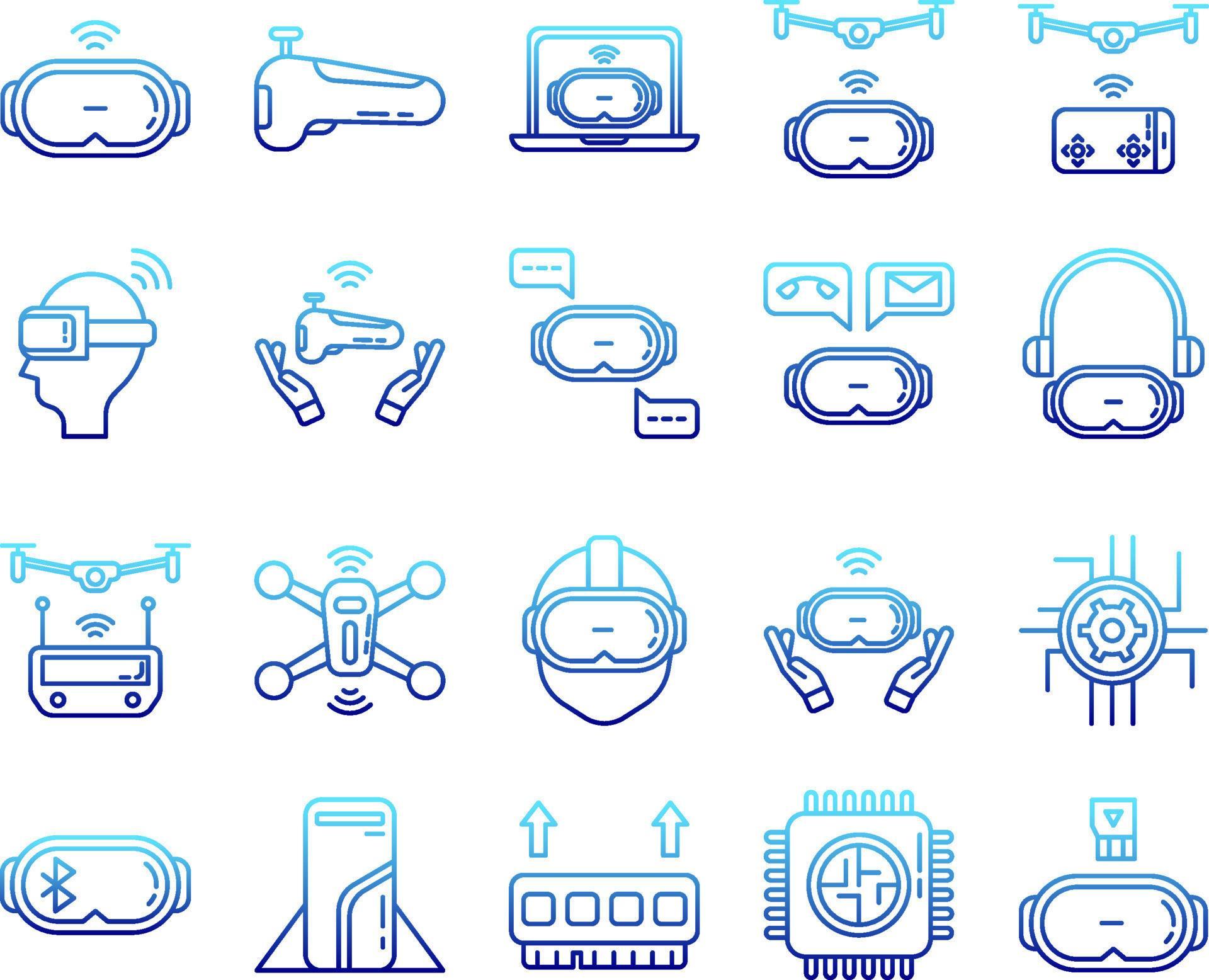 advanced technology icon set on transparent background 7632490 Vector ...