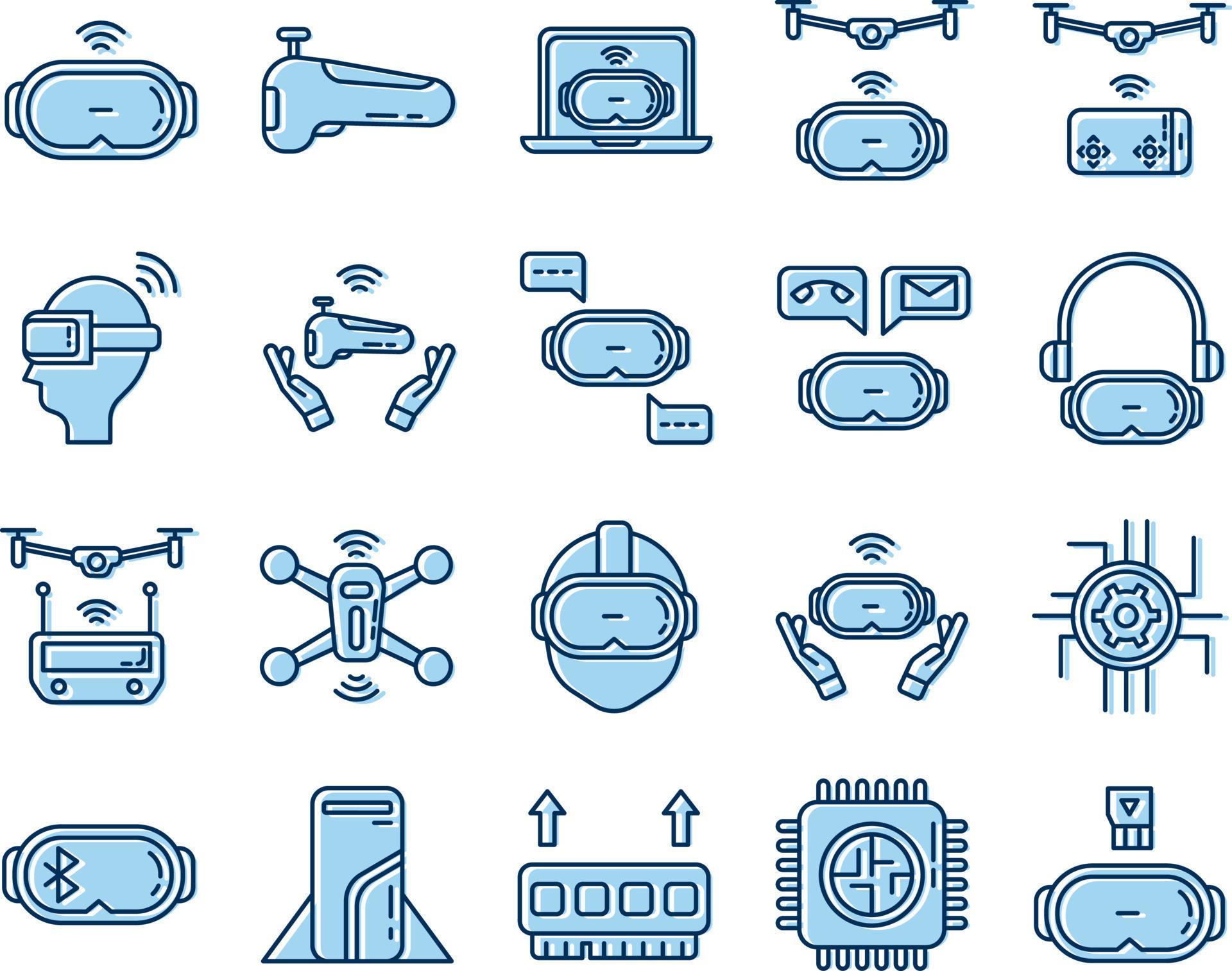 advanced technology icon set on transparent background 7632492 Vector ...