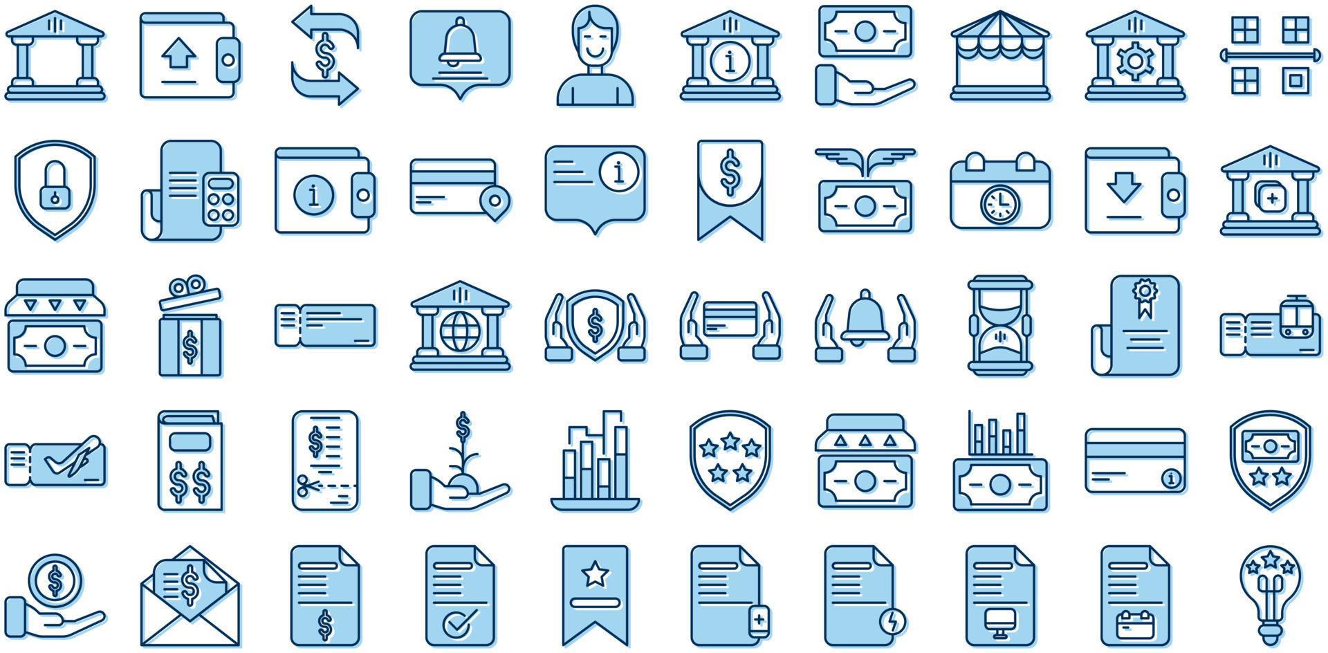 set of finance and business icons on transparent background 7632493 ...
