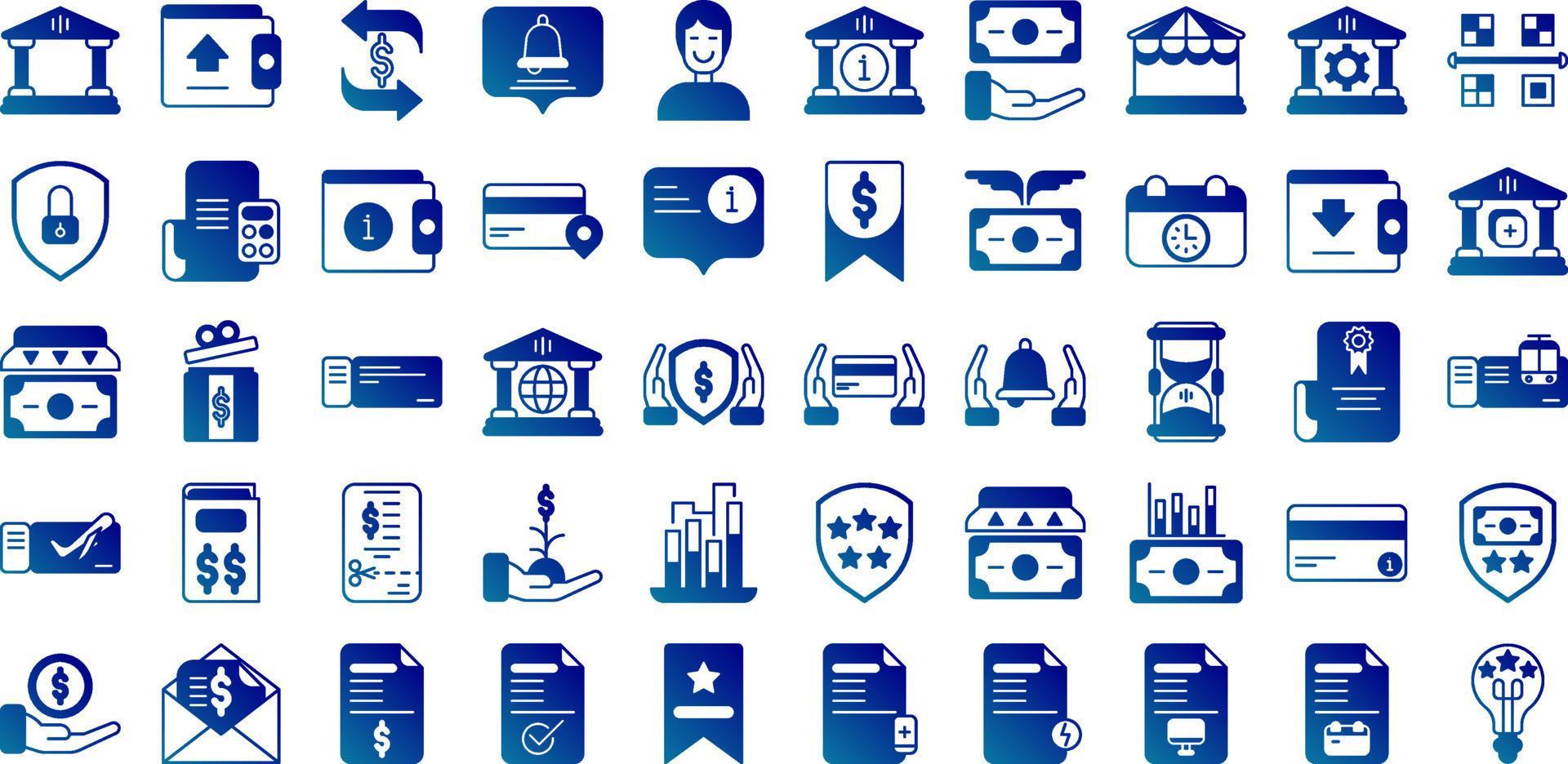 set of finance and business icons on transparent background 7632598 ...