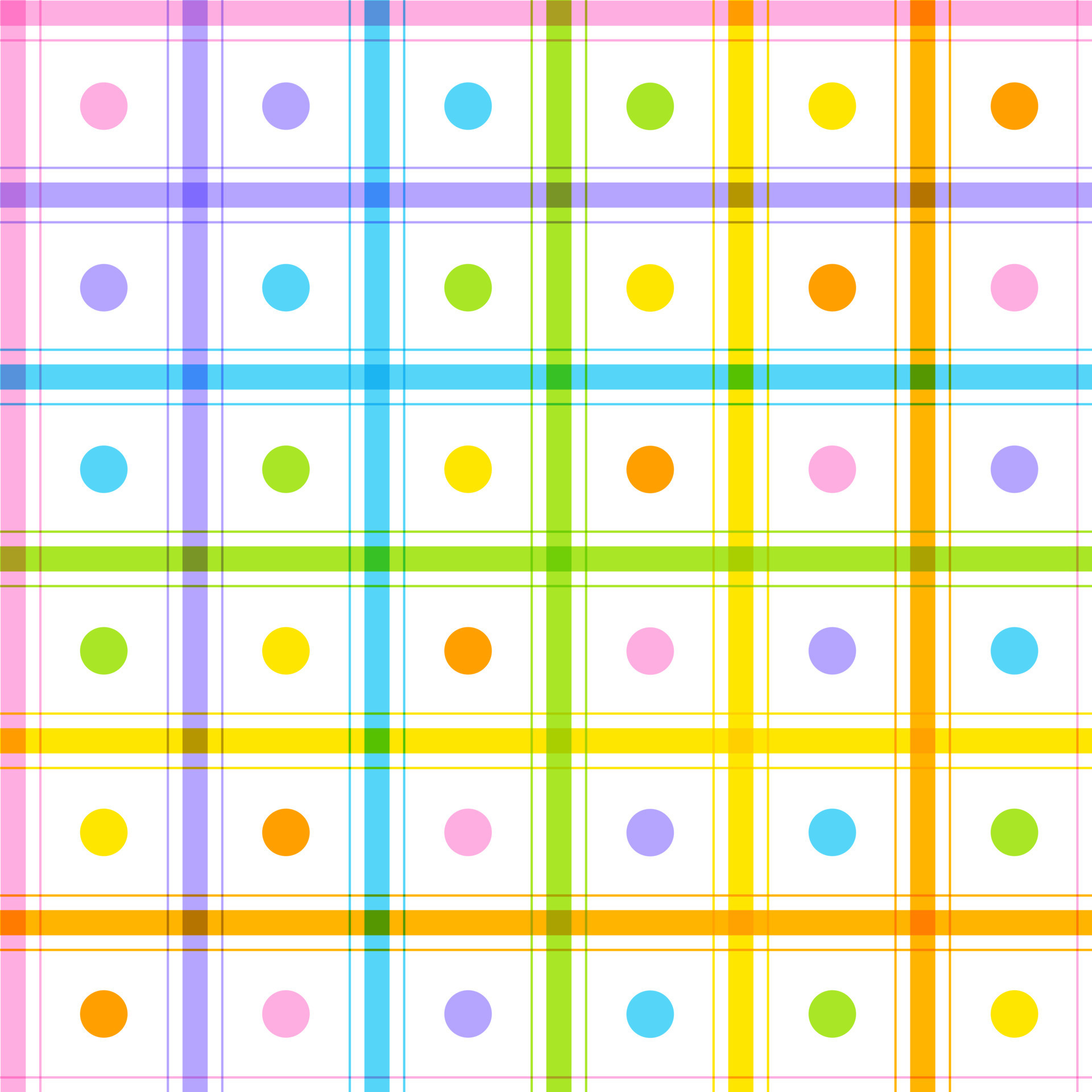 Colorful Polka Dots And Stripes