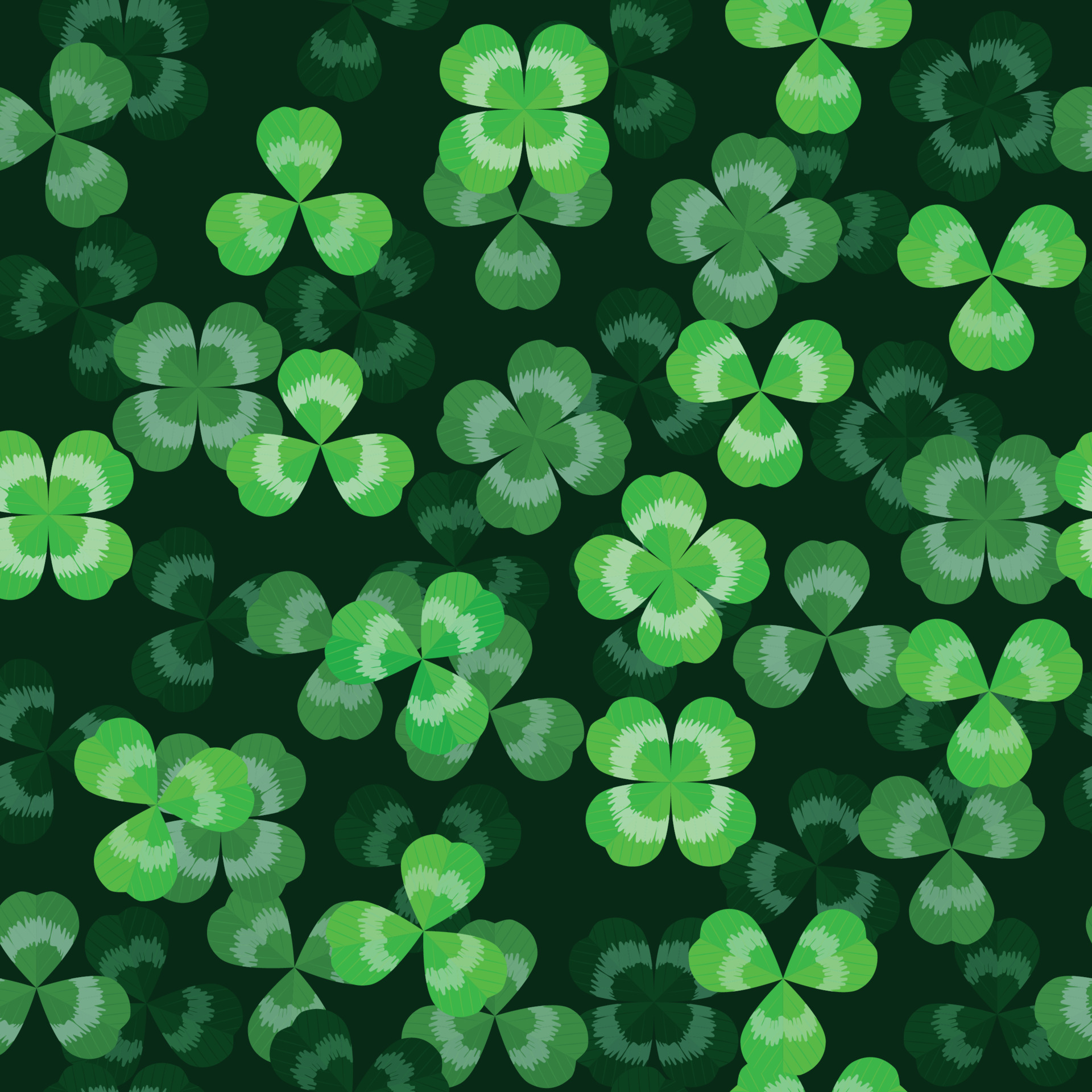 Green Pattern Clover Trefoil Leaf Seamless Border Vector Shamrock