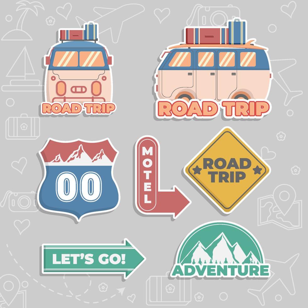 Road Trip Sticker 7633832 Vector Art at Vecteezy