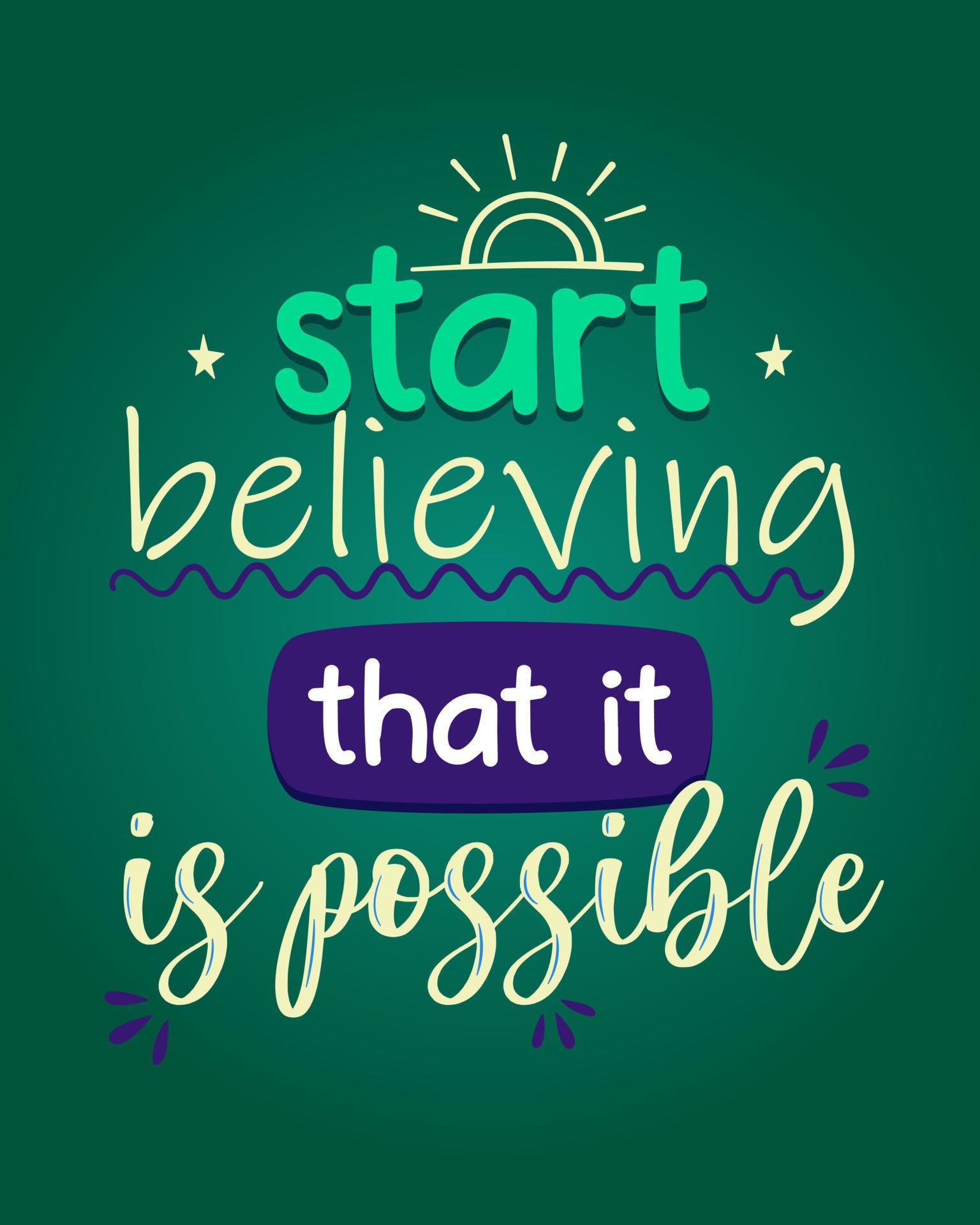 Encouraging colorful lettering poster. Perfect for print or web ... Encouraging colorful lettering poster. Perfect for print or web ...