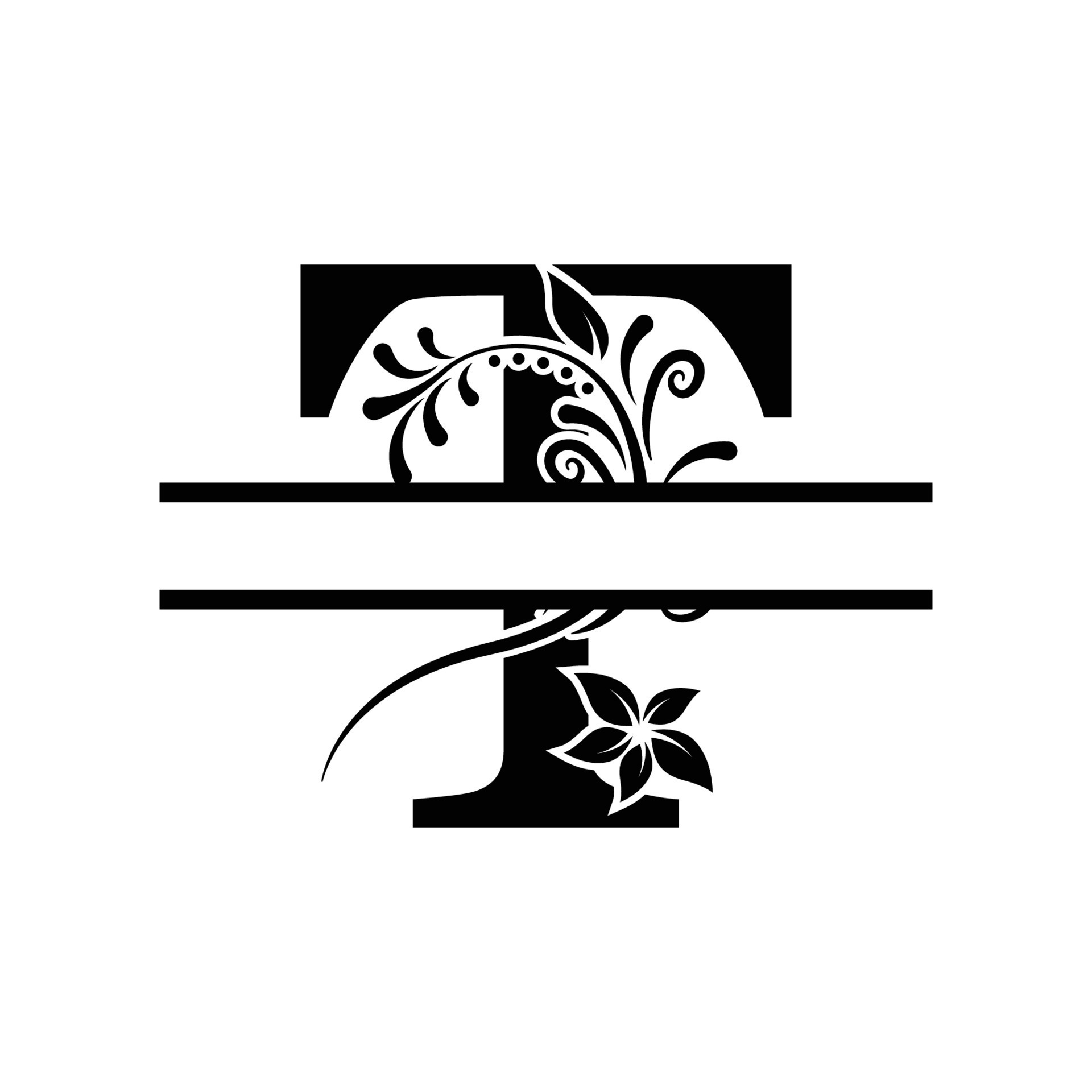 Initial T Decorative Monogram Split Letter Vector 7634826 Vector Art at ... Initial T Decorative Monogram Split Letter Vector 7634826 Vector Art at ...