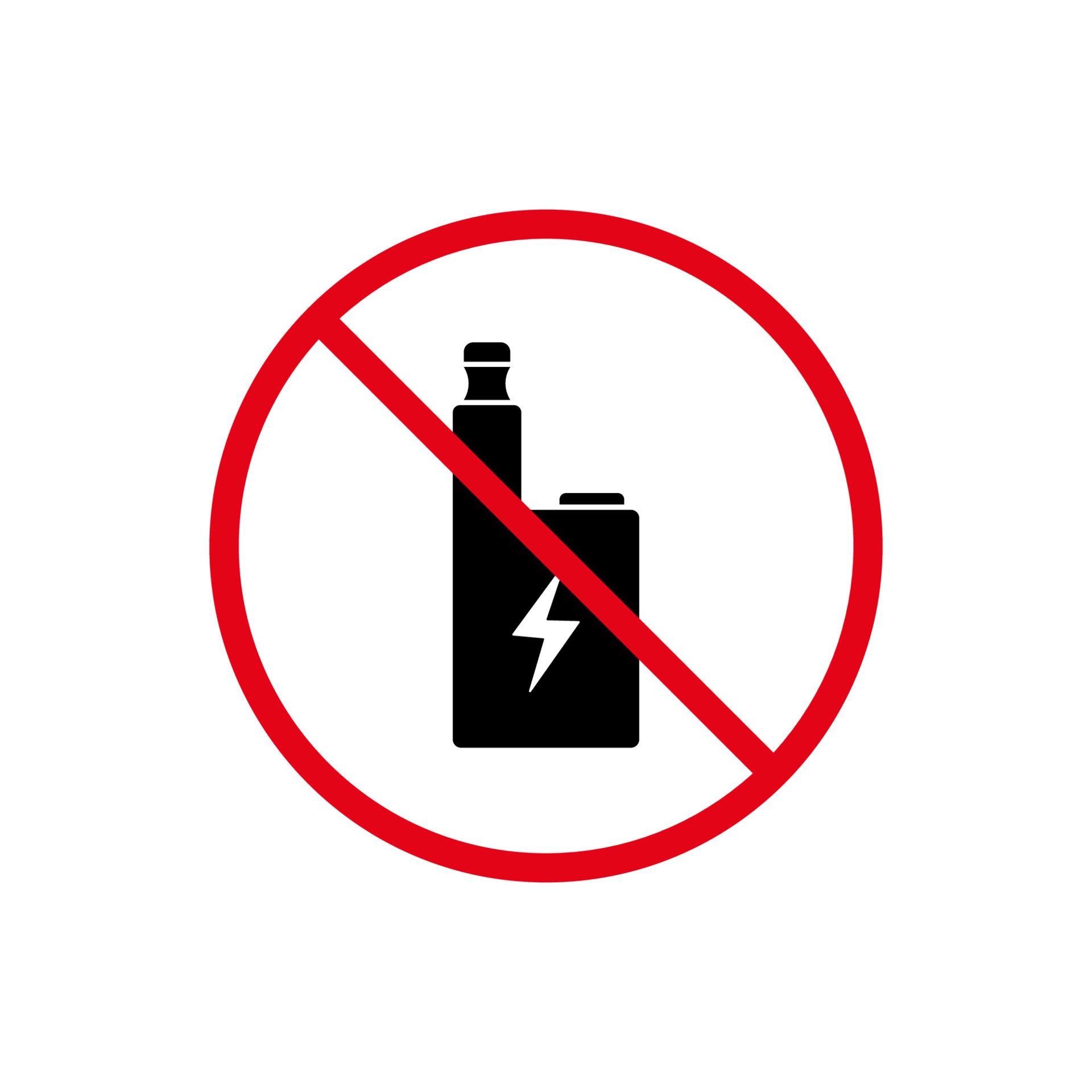 Forbidden Electronic Cigarette Black Silhouette Icon Ban Liquid Vape Pictogram Stop Vaporizer
