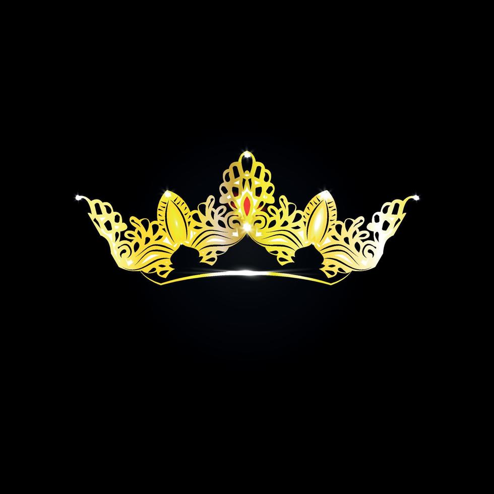 Vector Icon Illustration Of A Princess Crown On Black Background Crown