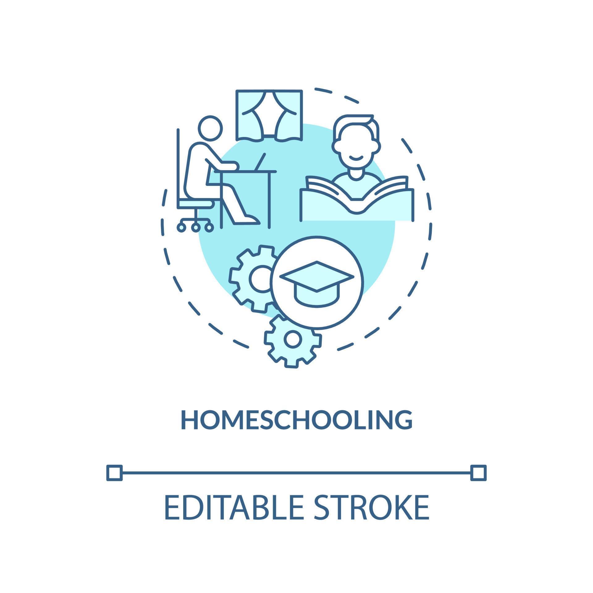 Homeschooling Turquoise Concept Icon Remote Education Lifelong Learning Contexts Abstract Idea