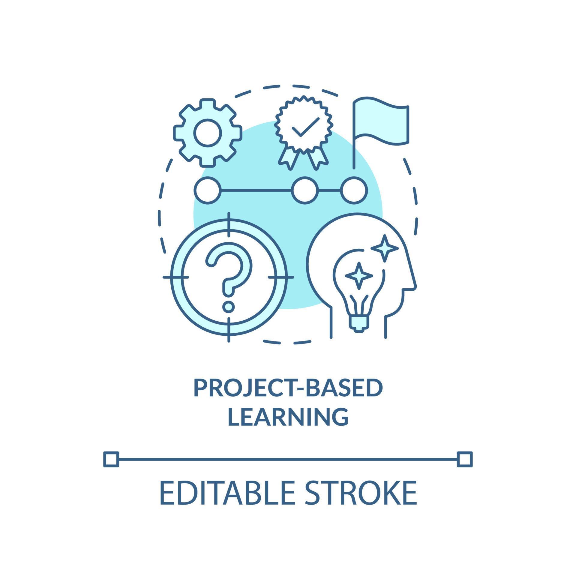 Project based learning turquoise concept icon. Adult education theories ...